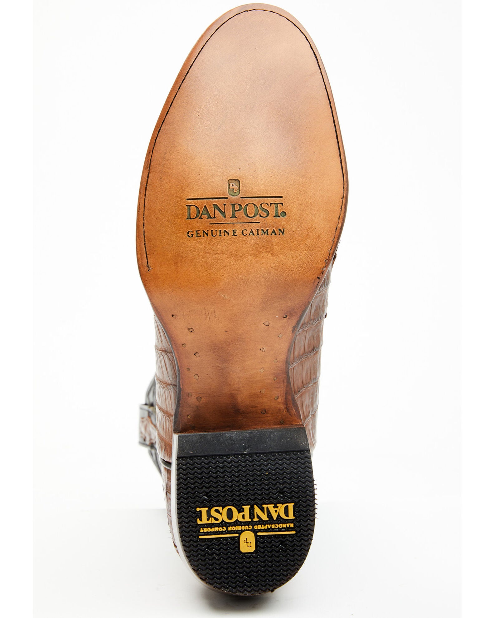Dan Post Men's 12" Exotic Caiman Western Boots - Round Toe, Brown