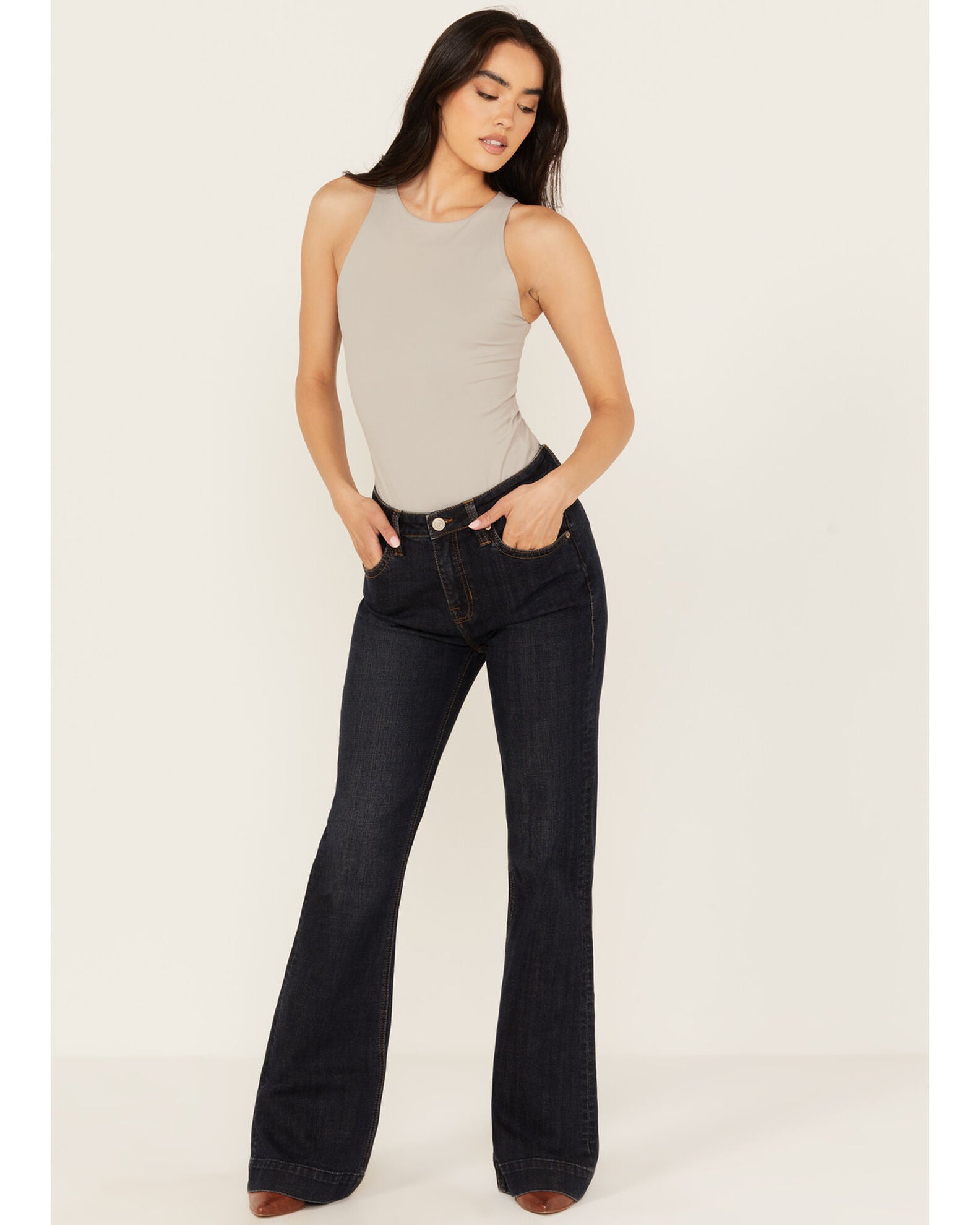 Product Name: Rock & Roll Denim Women's Dark Wash High Rise Raw Denim ...