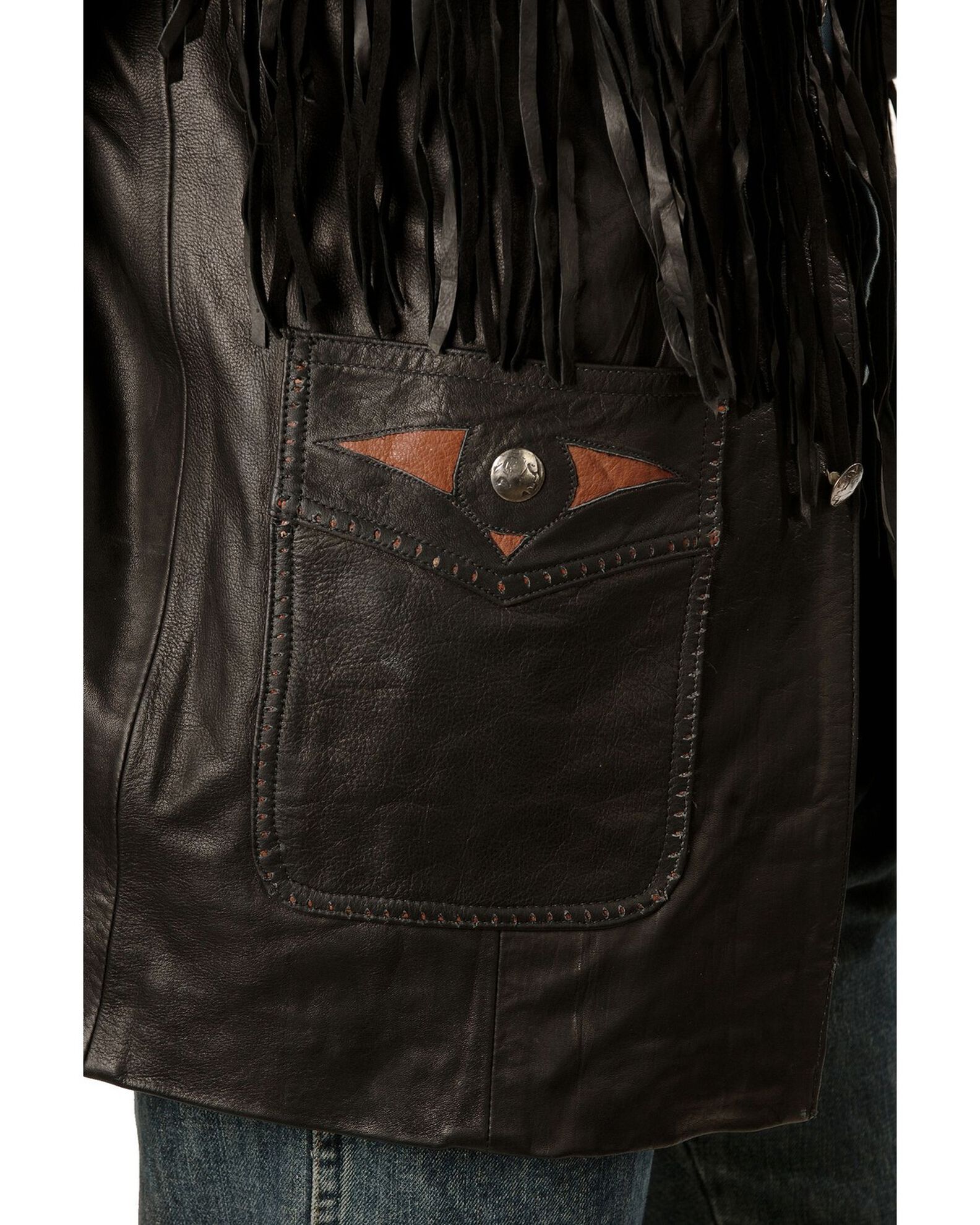 Kobler Mohawk Fringed Leather Jacket, Black
