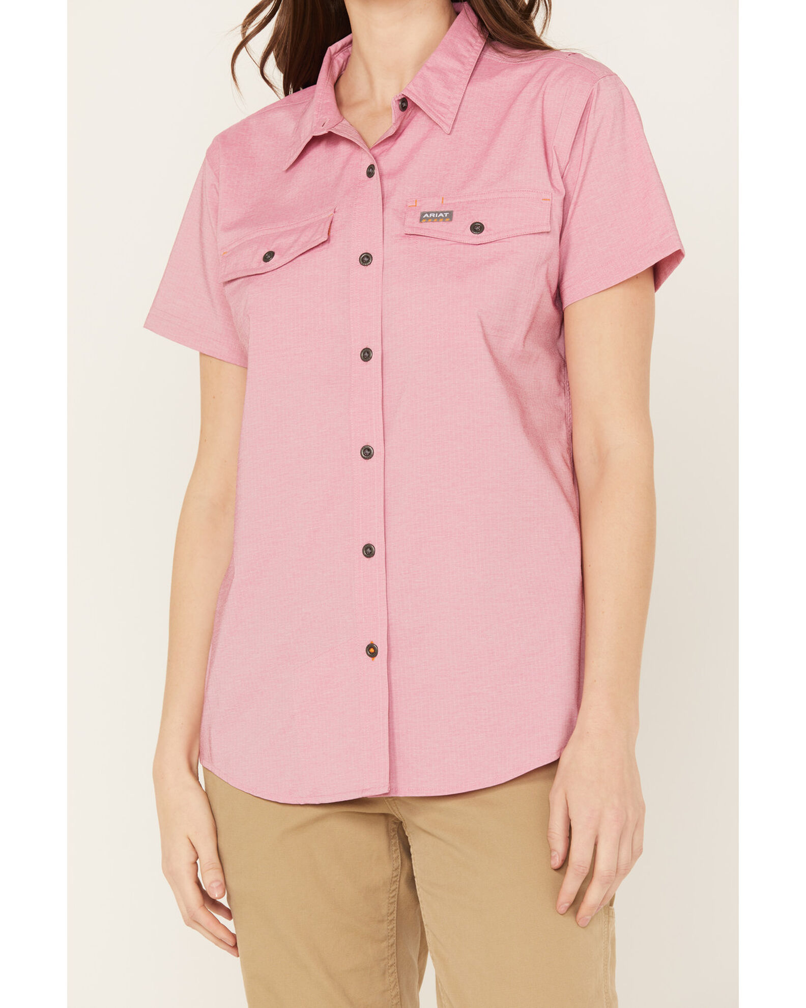 Ariat Womens Rebar Venttek Short Sleeve Button Down Western Work Shirt