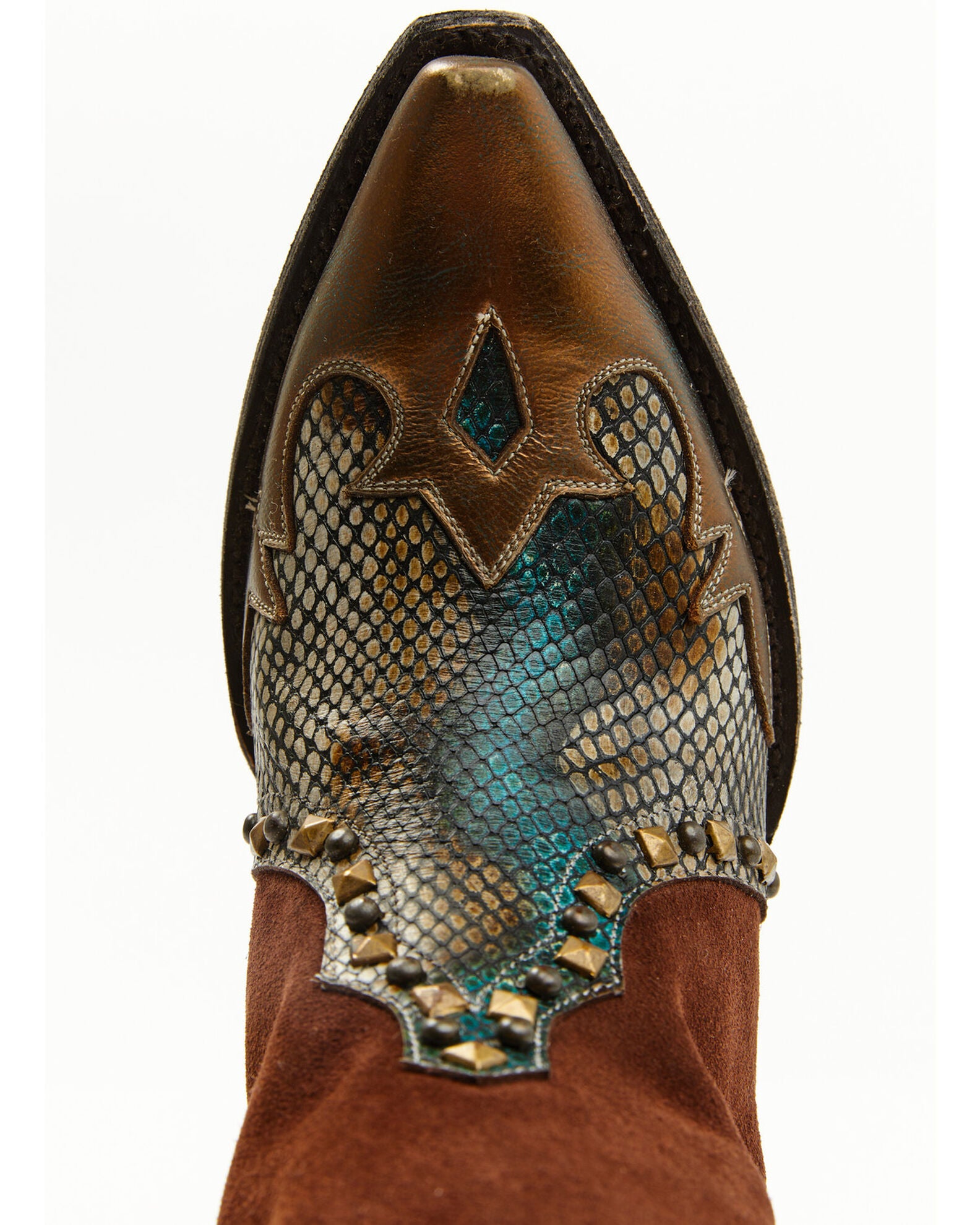 Idyllwind Women's Leap Snake Suede Leather Western Boots - Snip Toe, Brown