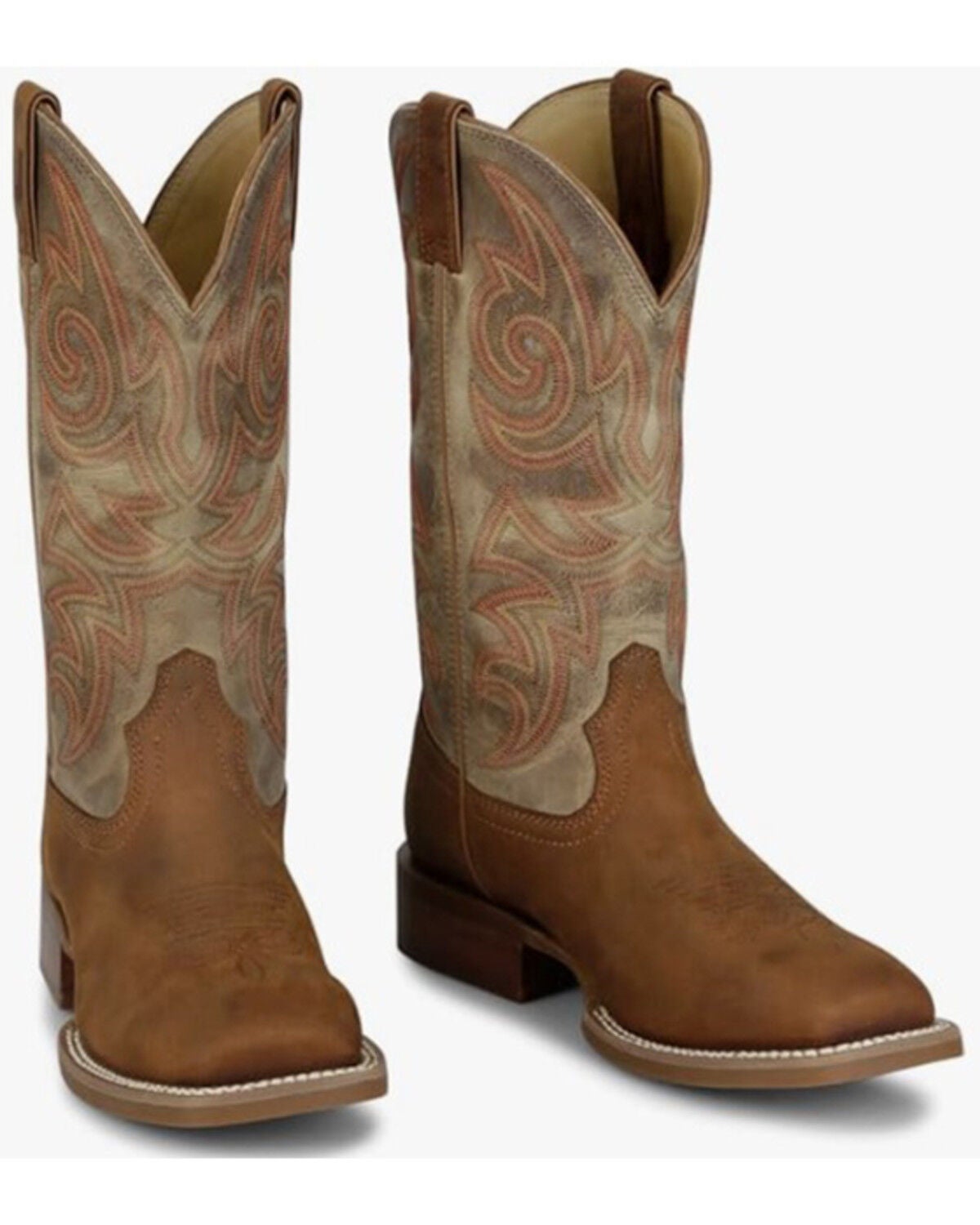 Justin Men's May Day Performance Western Boots - Broad Square Toe, Brown