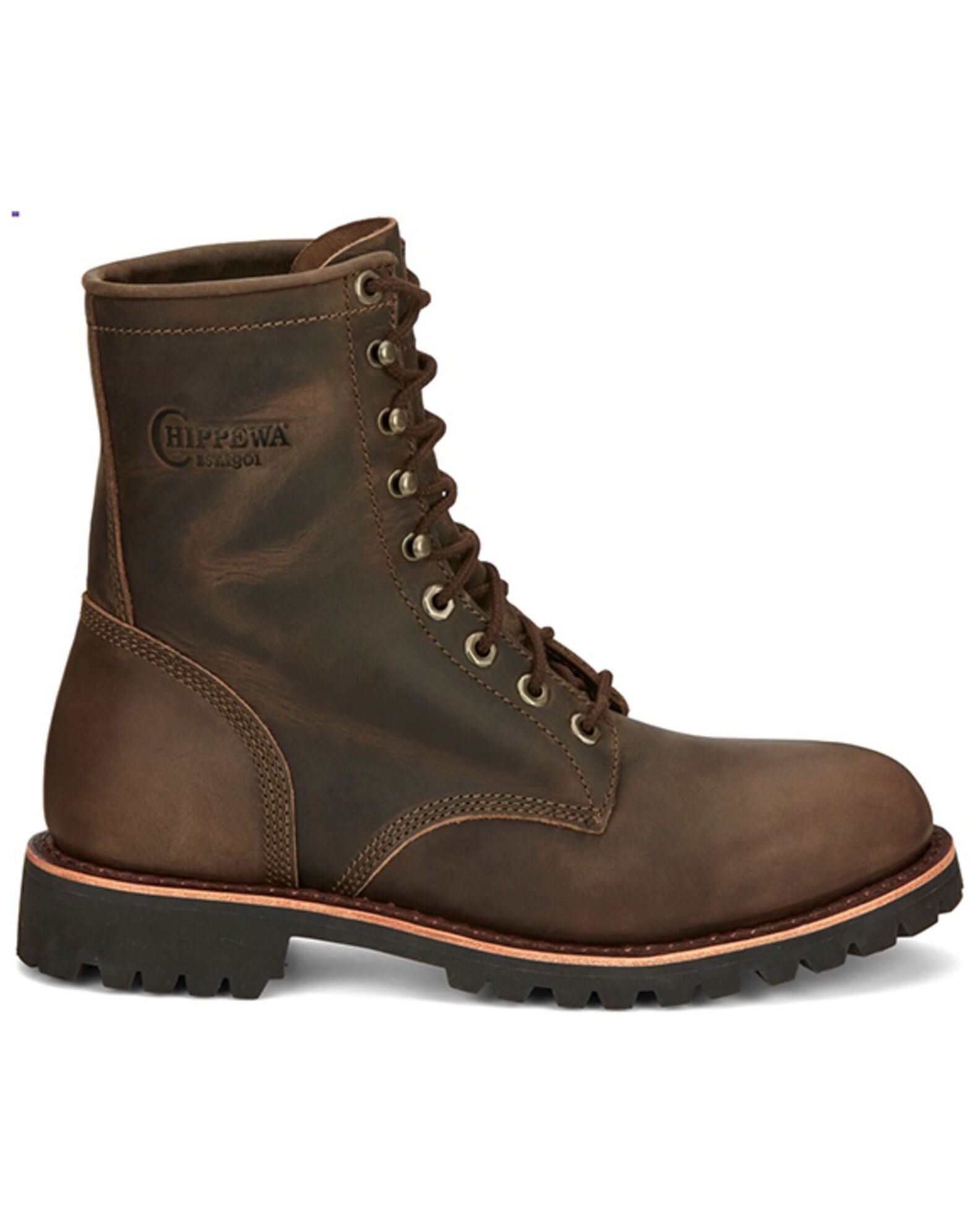 Chippewa Men's Wood Classic 2.0 8" Lace-Up Soft Work Boots - Round Toe ...