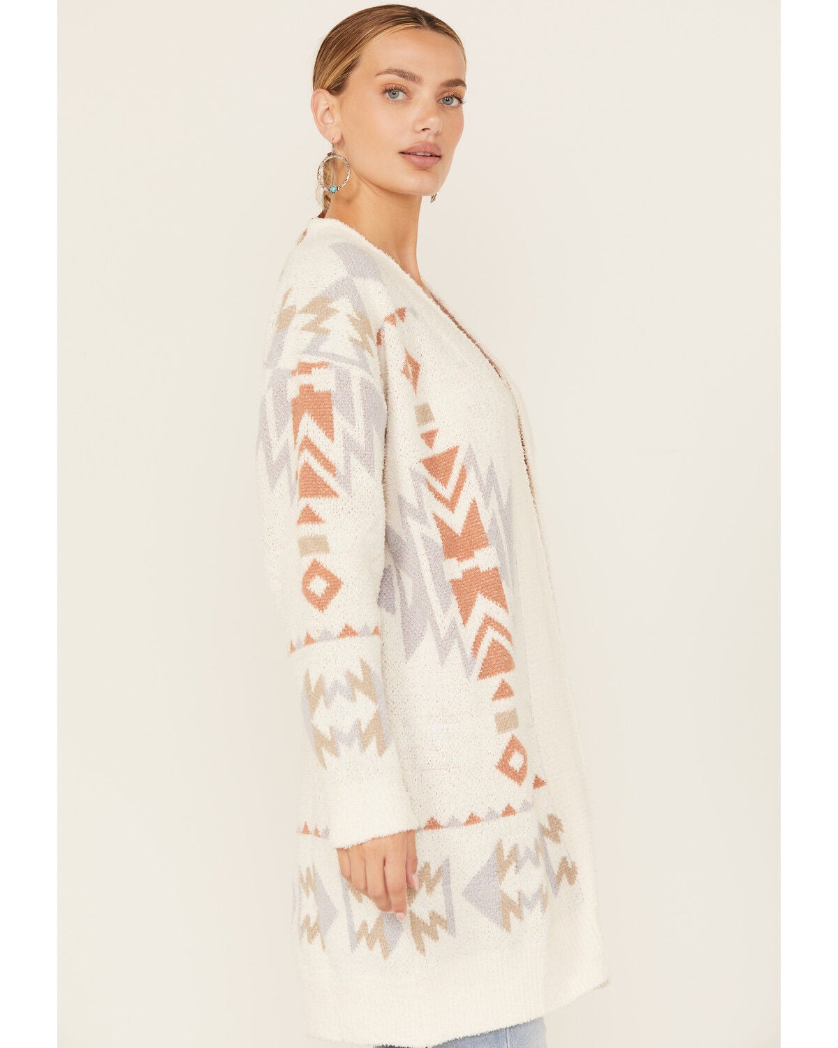 Angie Women's Southwestern Print Sweater, Ivory