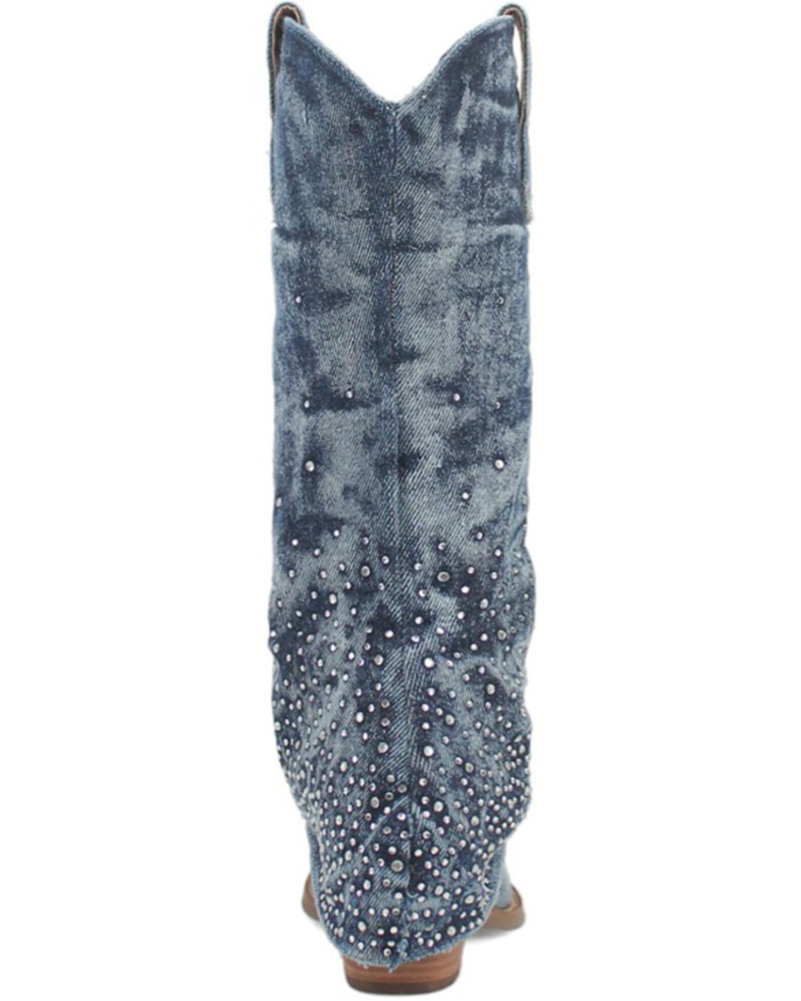 Dingo Women's Eye Candy Denim Western Boots - Round Toe, Blue