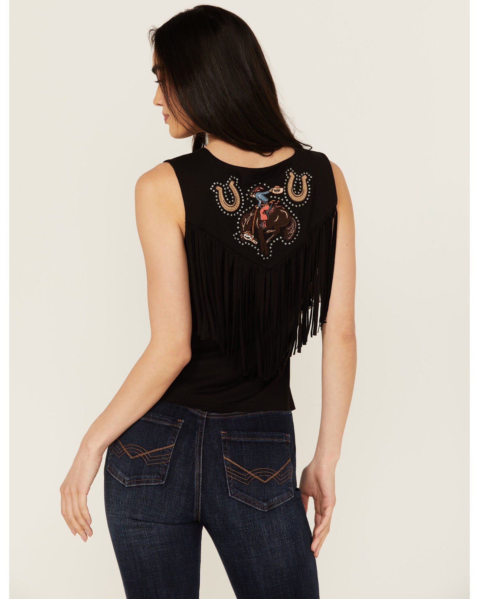 Product Name: Idyllwind Women's Plateau Embroidered Studded Fringe Tank