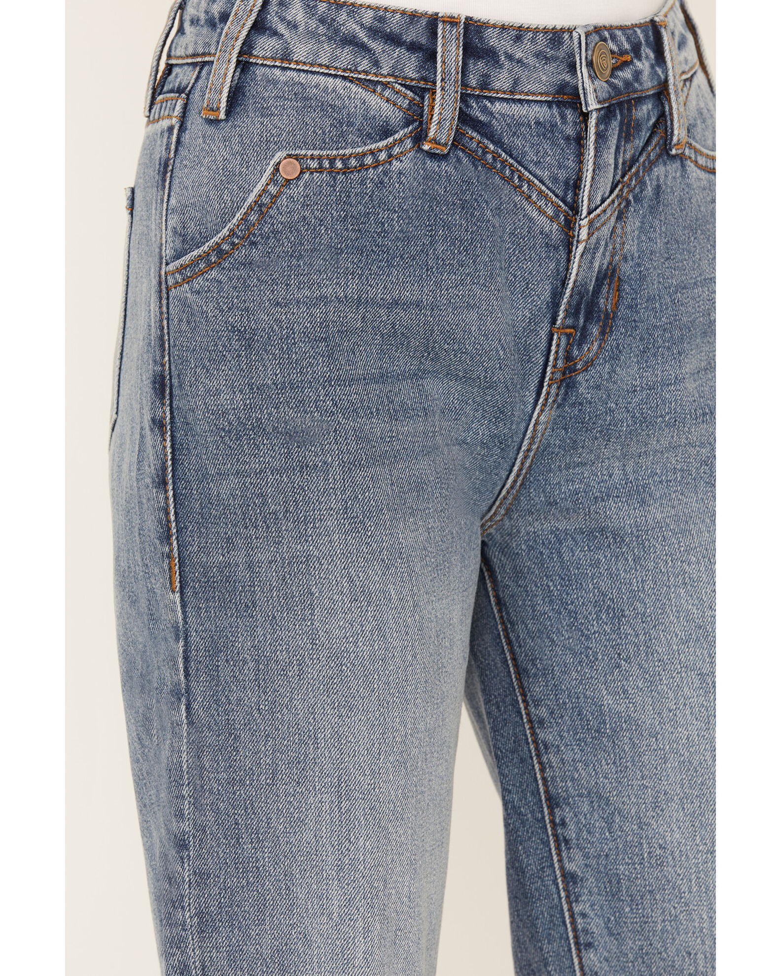 Product Name Rock And Roll Denim Womens Medium Wash High Rise Bootcut Jeans
