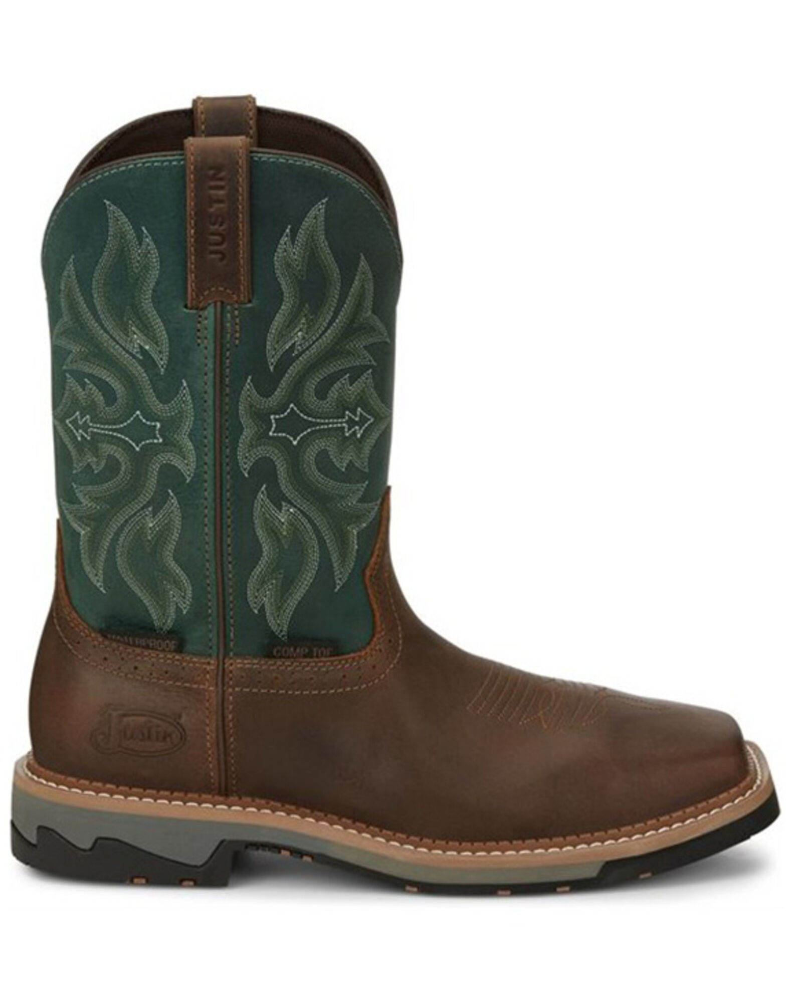 Justin Mens Bolt Western Work Boots Composite Toe