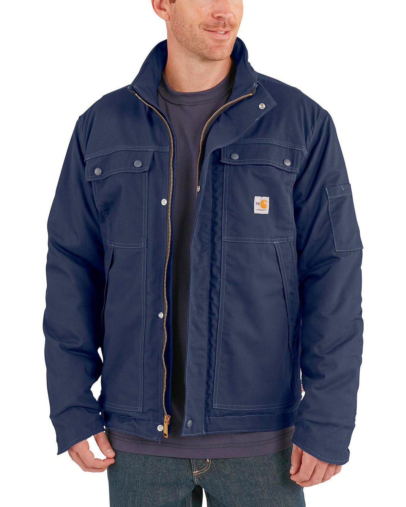 Carhartt Men's Flame Resistant Full Swing Quick Duck Coat - Big & Tall, Navy