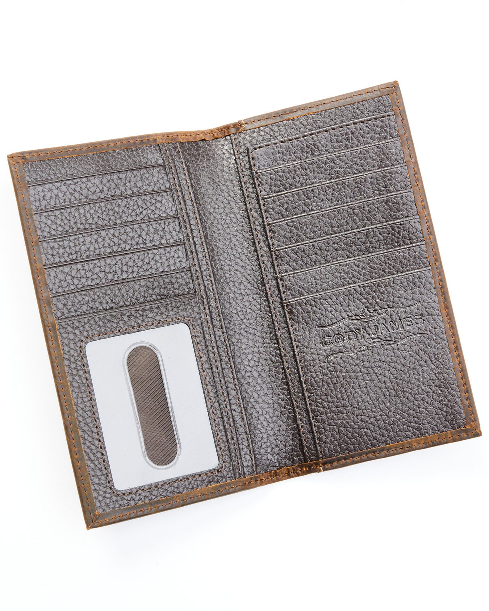 Cody James Men's Bi-Fold Crocodile Print Embossed Rodeo Wallet, Chocolate