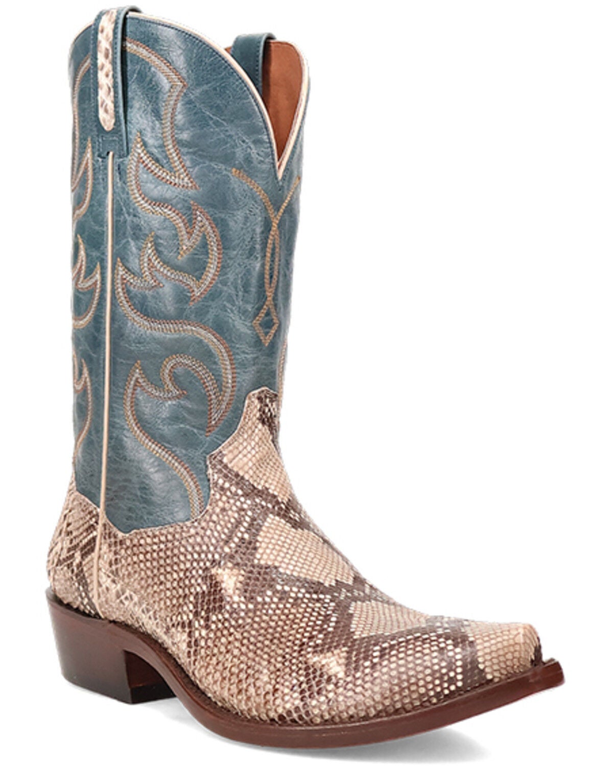 Dan Post Men's Exotic Python Western Boots - Snip Toe, Natural, hi-res