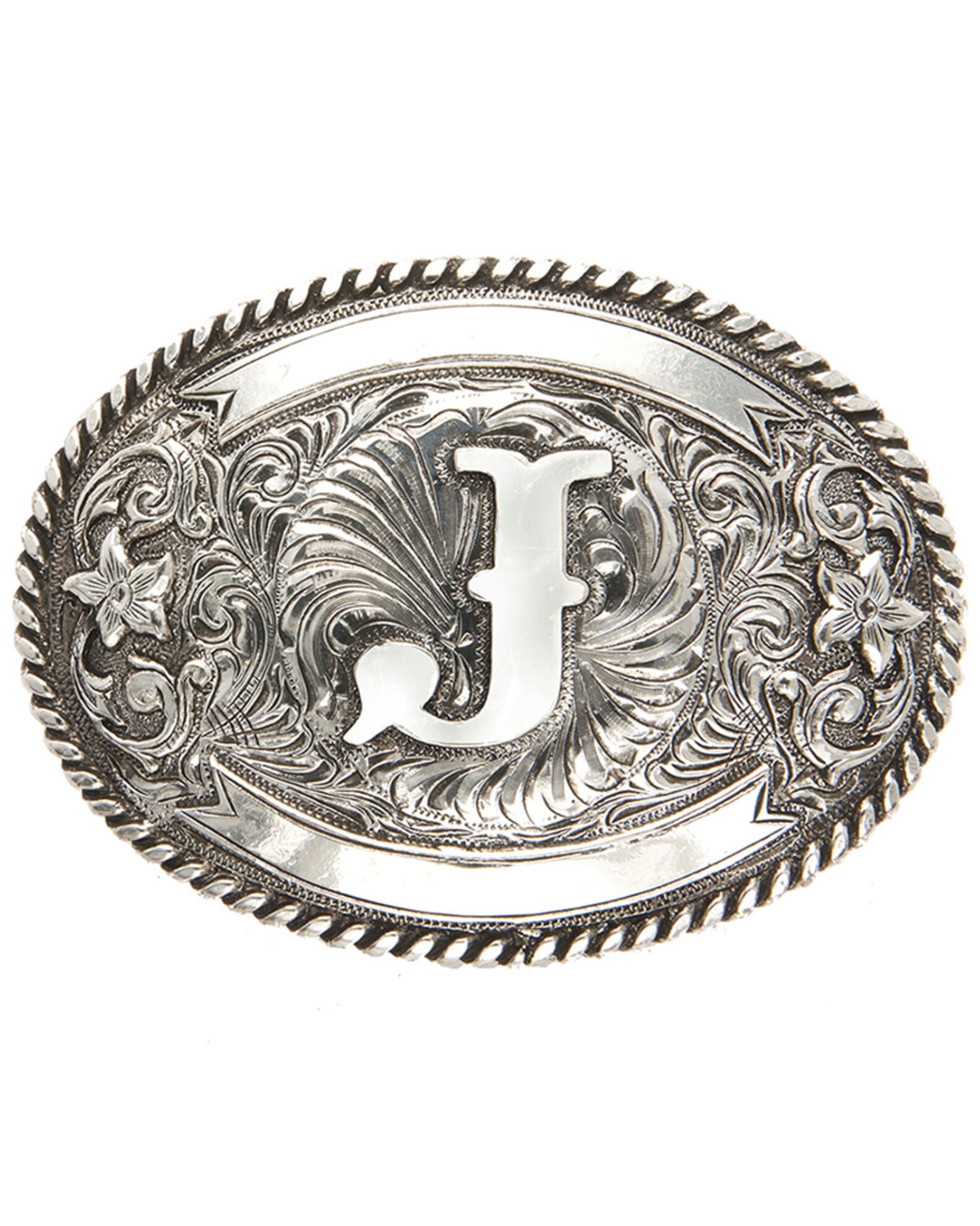 Cody James Men's Initial J Belt Buckle, Silver