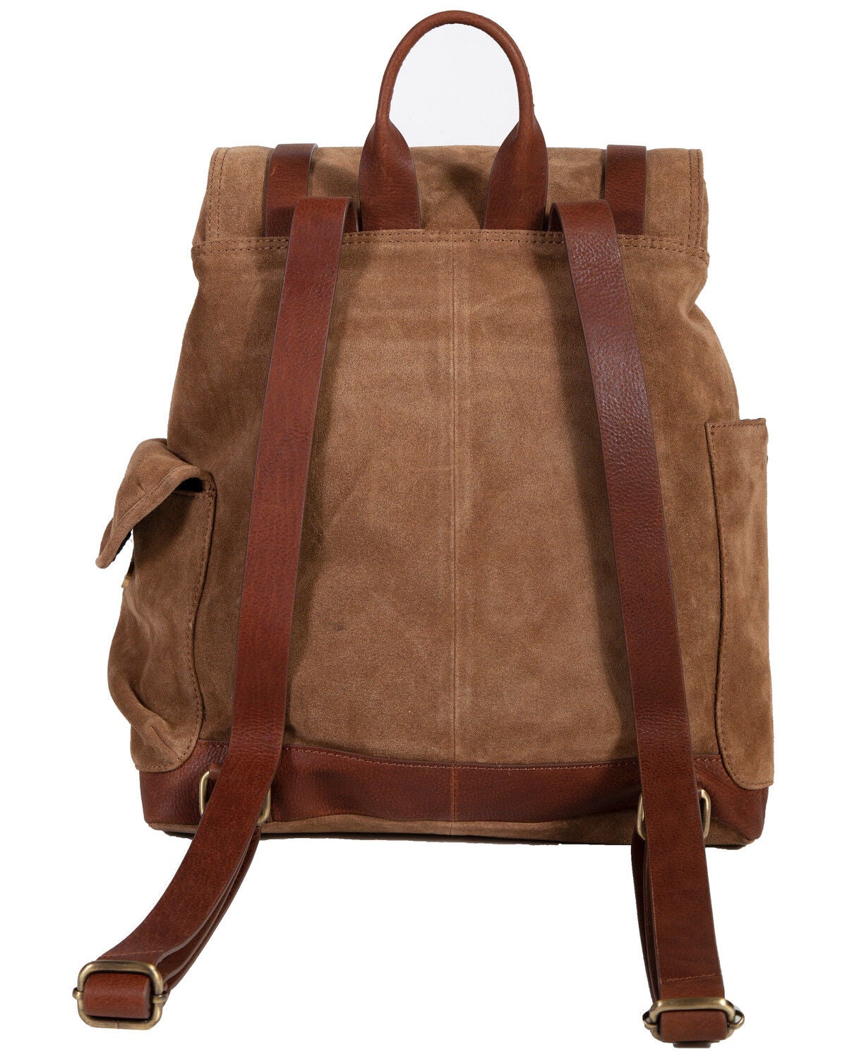 Scully Brown Suede with Leather Trim Backpack, Brown