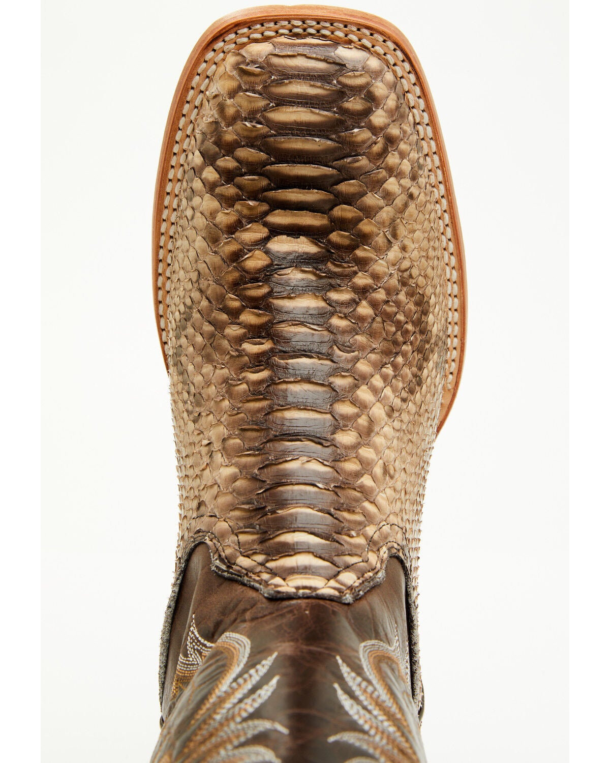 Cody James Men's Exotic Python Western Boots - Broad Square Toe, Dark Brown