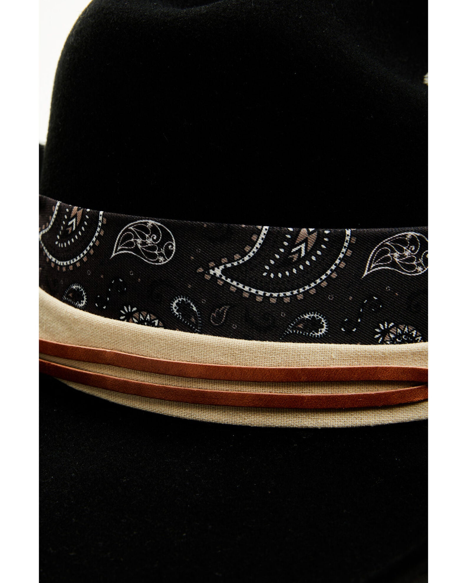 Boot Barn Paisley Western Hat Accessory Set, Brown