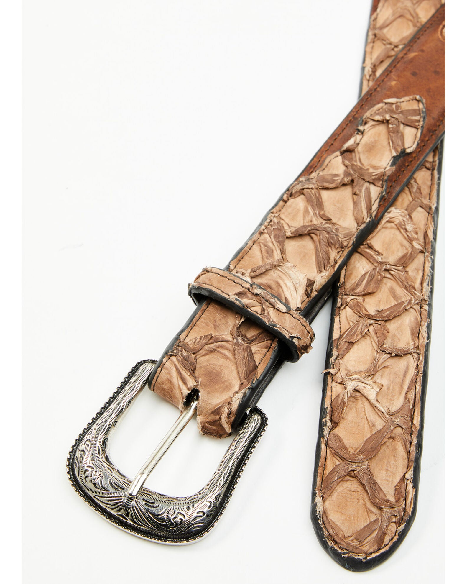 Cody James Men's Charutto Exotic Pirarucu Billet Belt, Brown