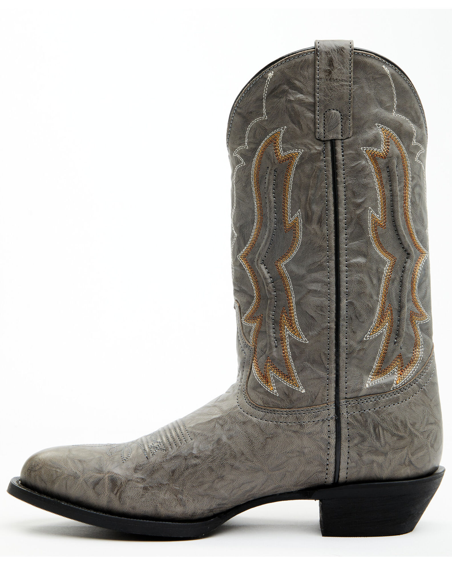 Laredo Mens Fancy Stitch Western Boots Round Toe Grey