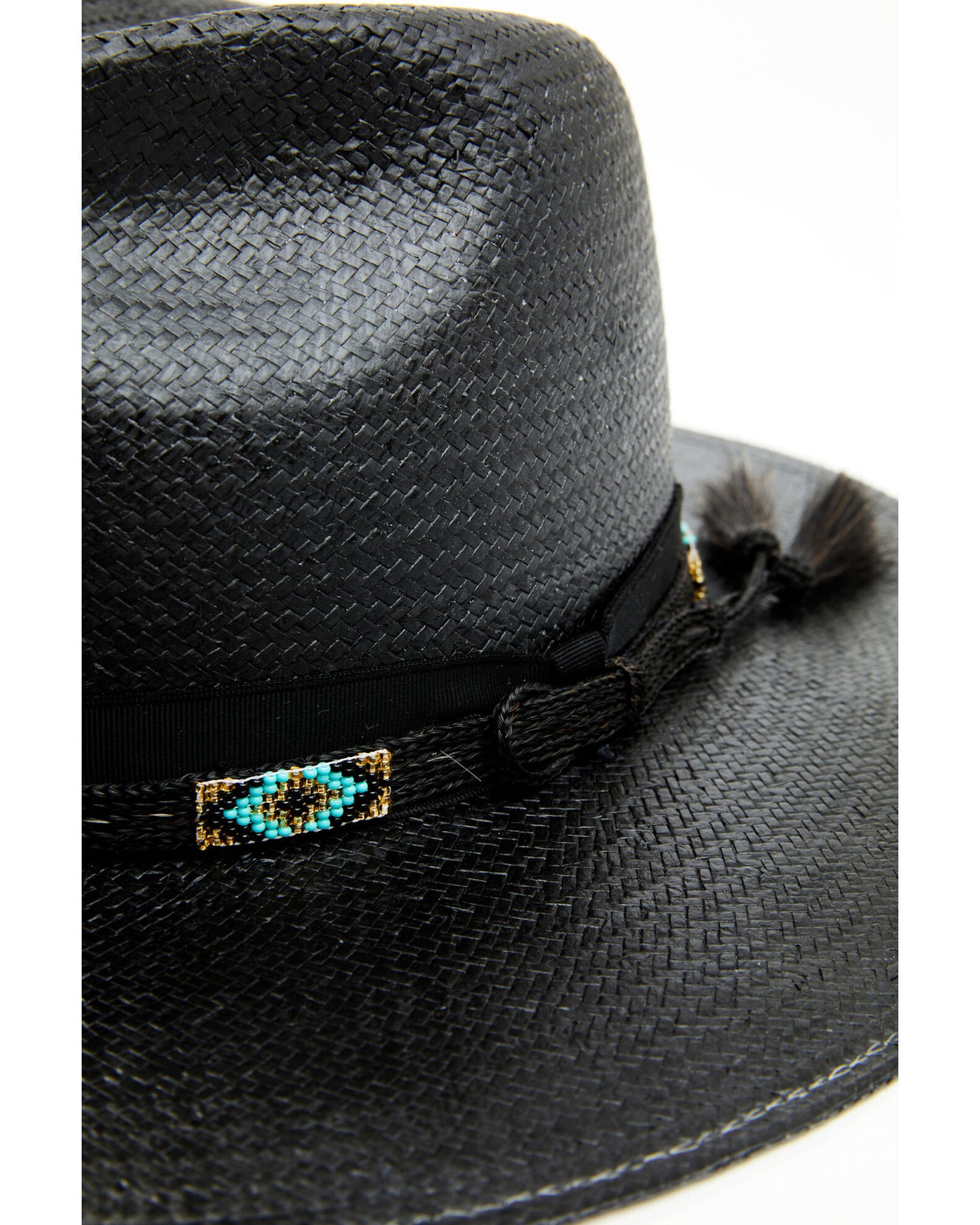 Stetson Men's Helix Beaded Straw Western Fashion Hat, Black