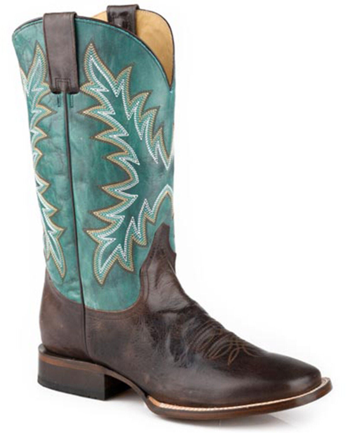 Stetson Men's Cole Western Boots - Broad Square Toe, Grey
