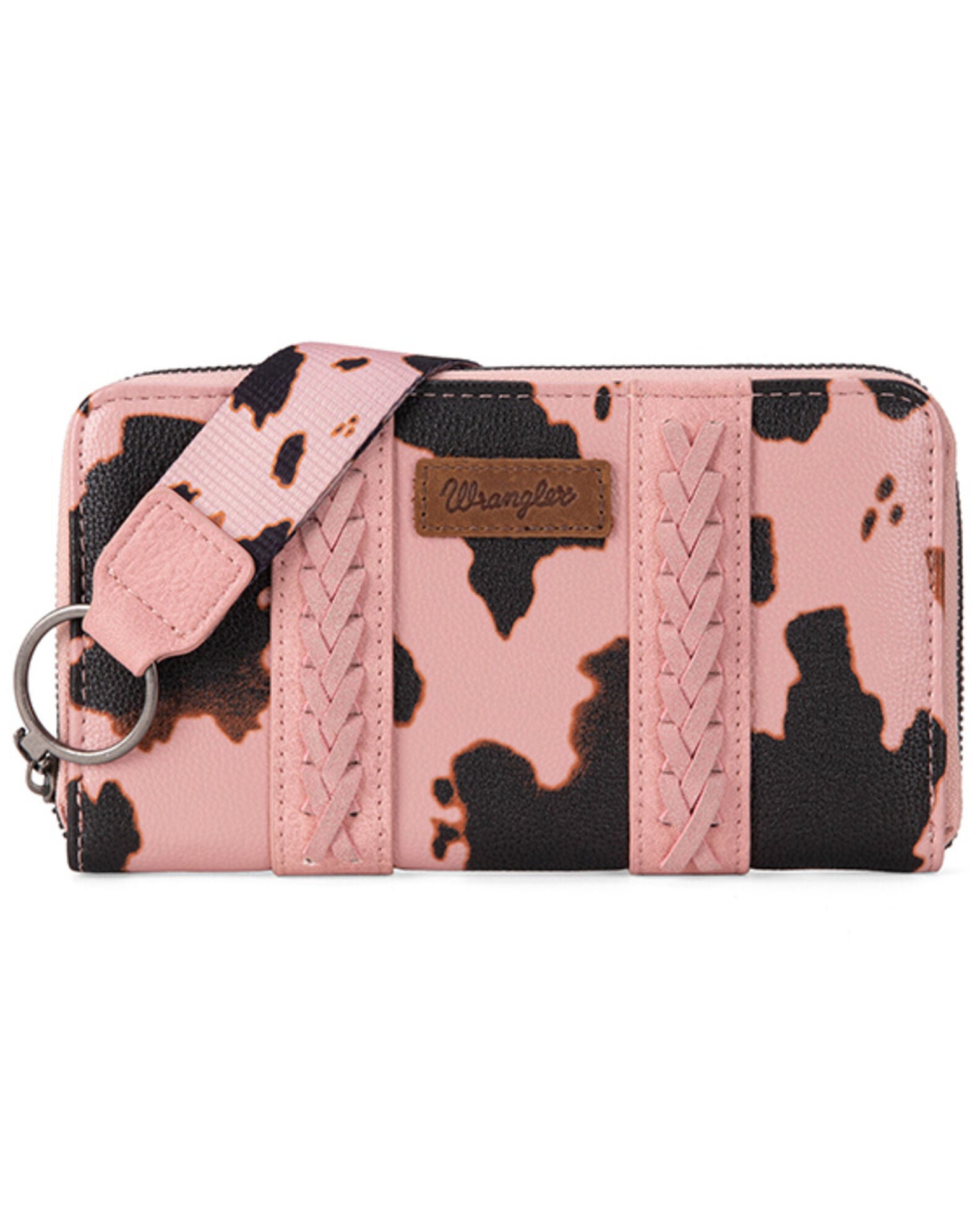 Wrangler Women's Cow Print Wallet, Pink