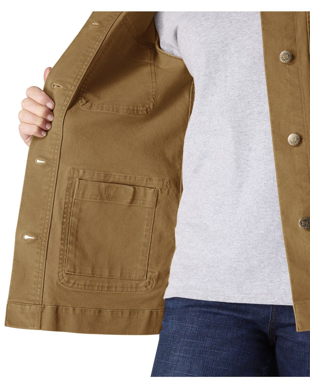Carhartt Women's Rugged Flex® Loose Fit Canvas Chore Jacket, Brown