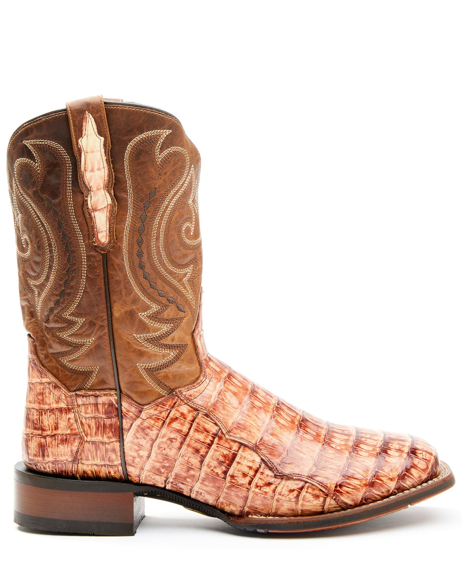 Product Name: Dan Post Men's Tan Caiman Belly Western Boots - Broad ...
