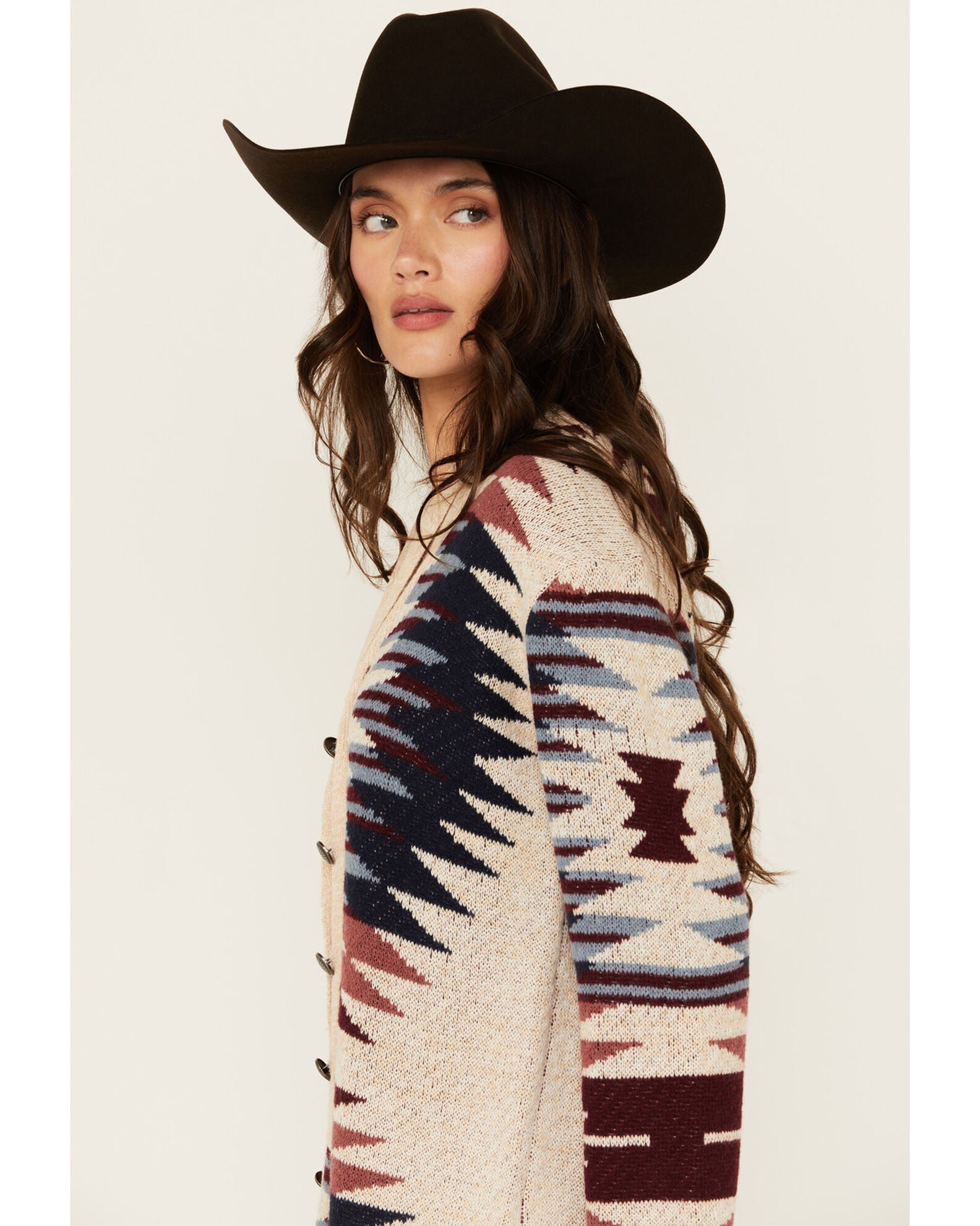 Shyanne Women's Southwestern Print Long Sleeve Button-Down Long ...