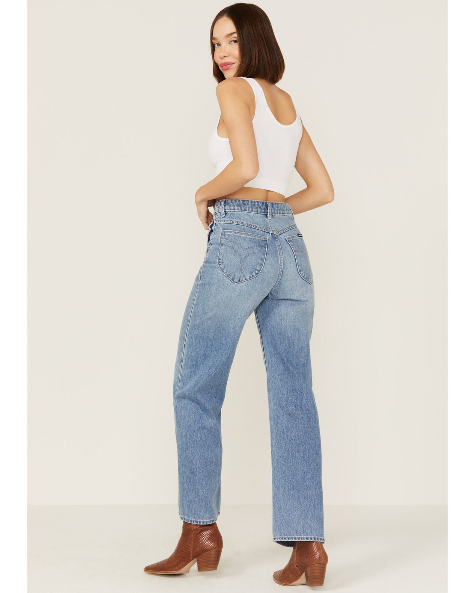 Rolla's Women's Heidi Light Wash High-Rise Wide Jeans | Sheplers