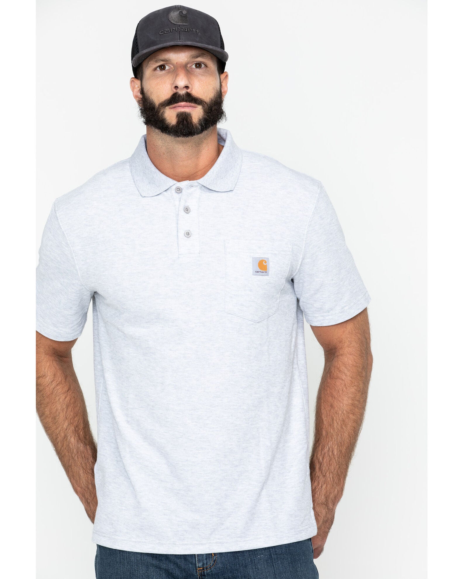 Product Name: Carhartt Men's Contractor's Pocket Short Sleeve Polo Work ...