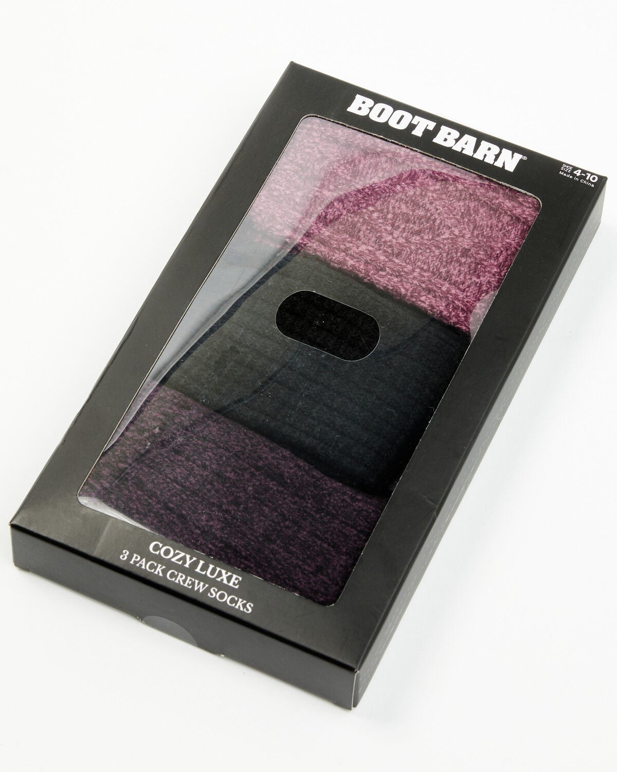 Boot Barn Women's Purple Luxe Cozy Sock Gift Box - 3 Piece, Purple, hi-res