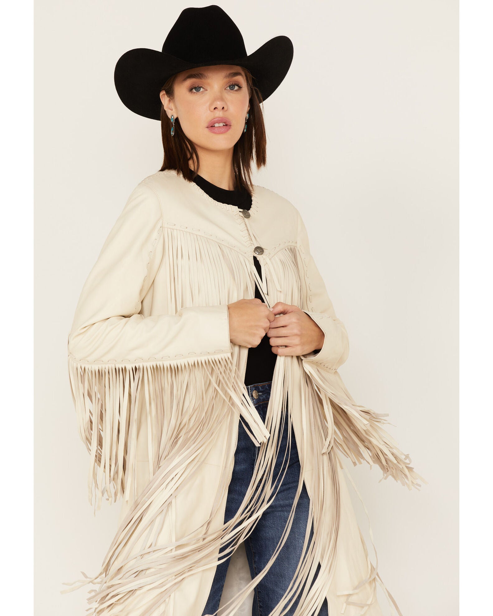 Double D Ranch Women's Pettycoat Fringe Duster, Off White