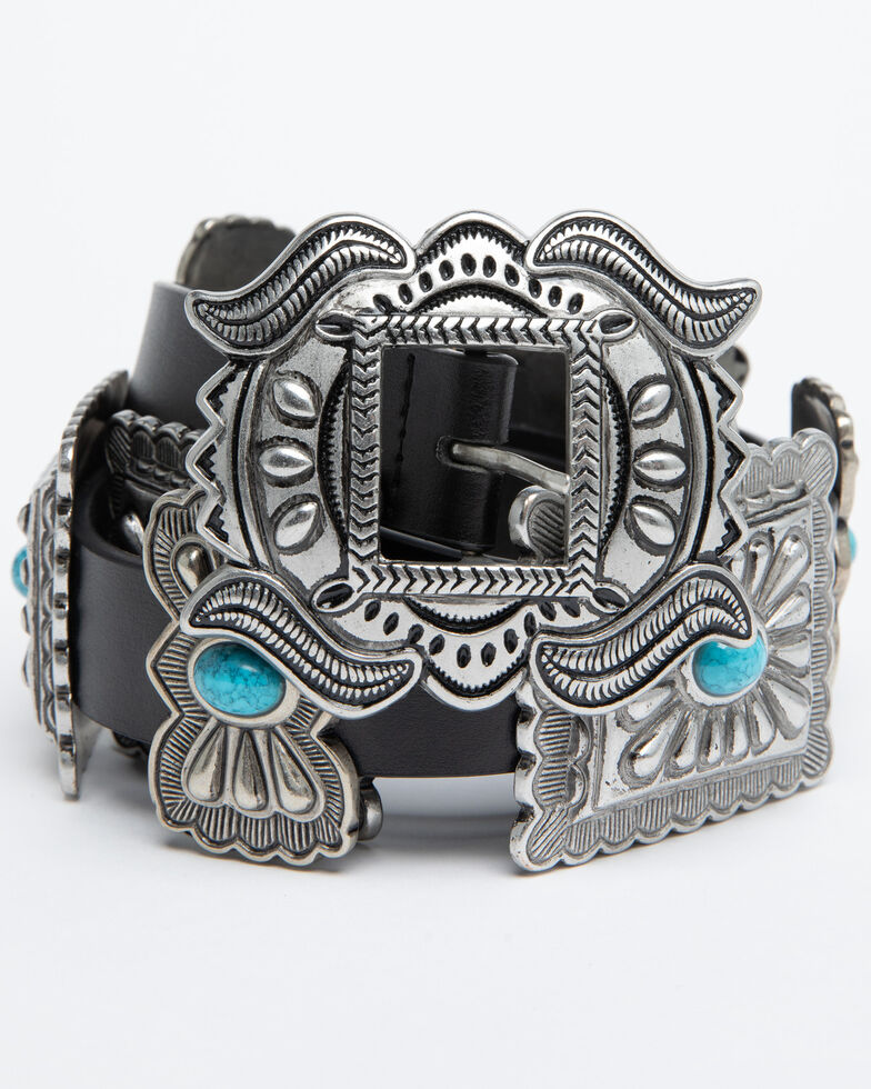 Shyanne Womens Turquoise Concho Belt Sheplers
