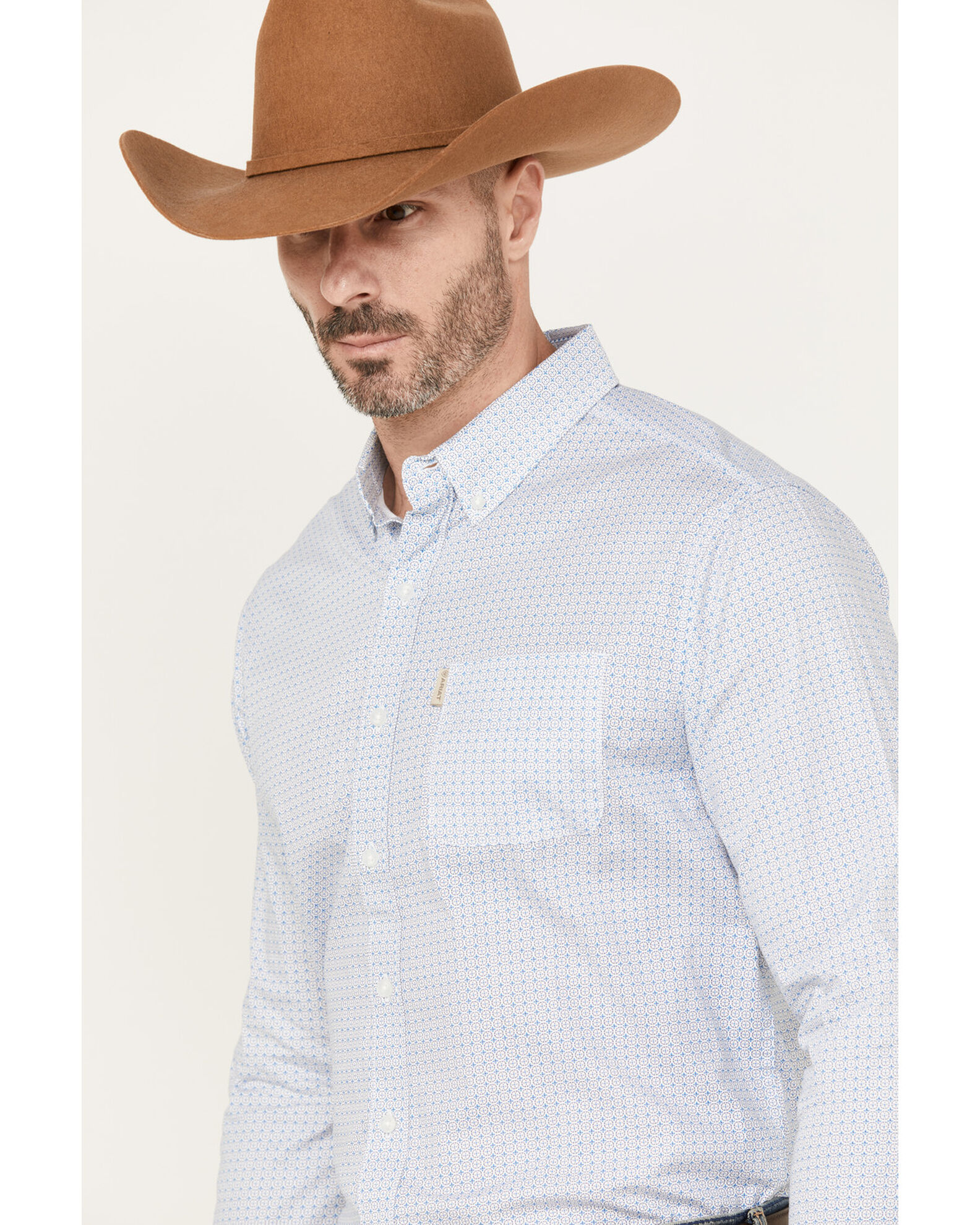 Product Name Ariat Mens Medallion Stretch Modern Fit Button Down Long