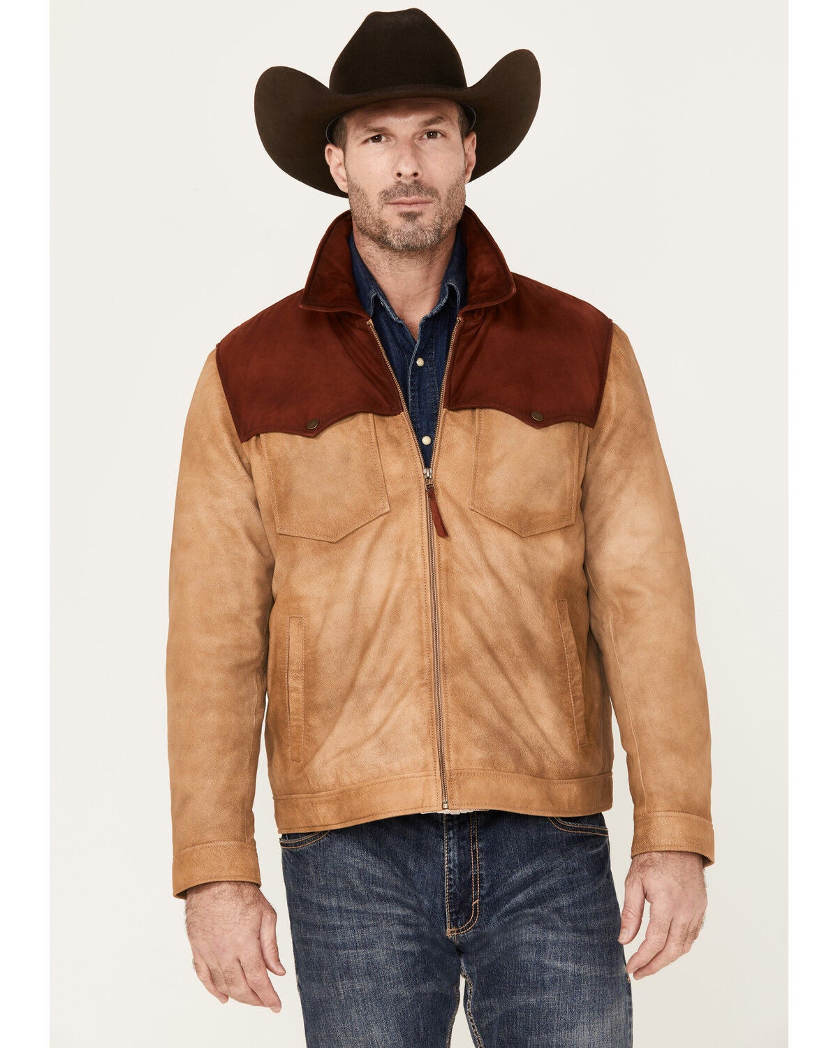 Scully Men's Burnished Suede Color Block Jacket | Sheplers