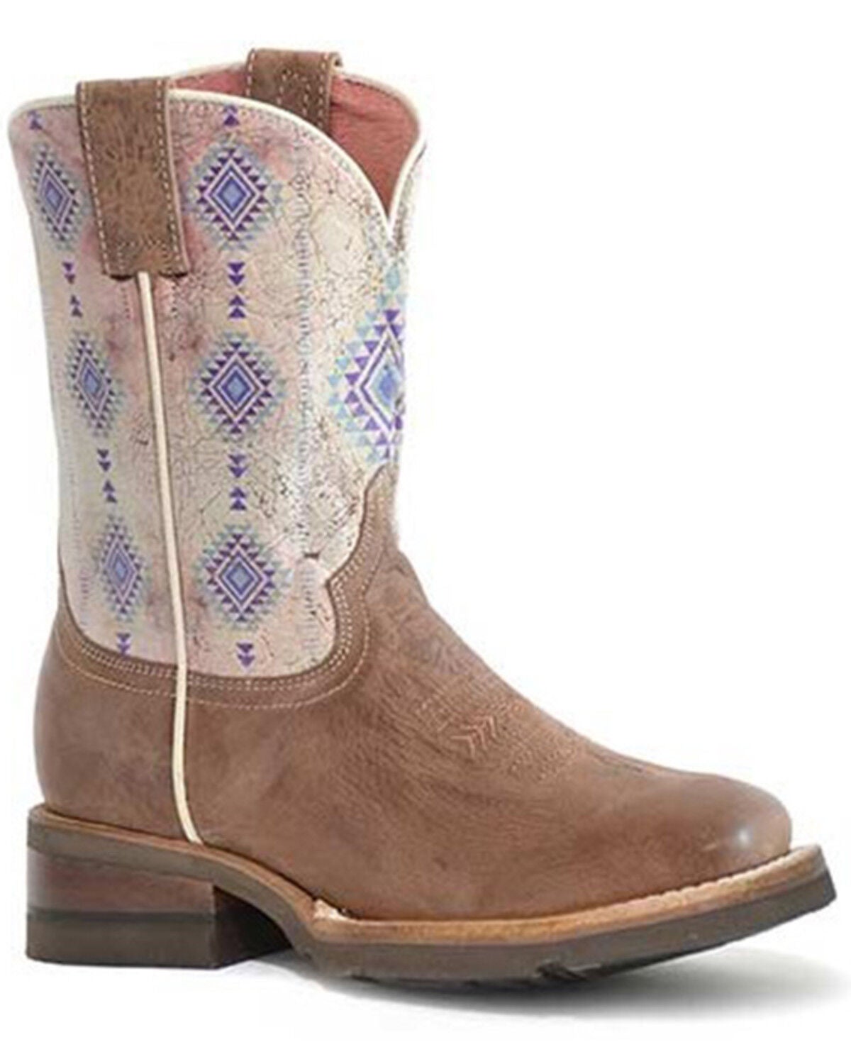 Roper Little Boys' Southwestern Western Boots - Square Toe, Tan