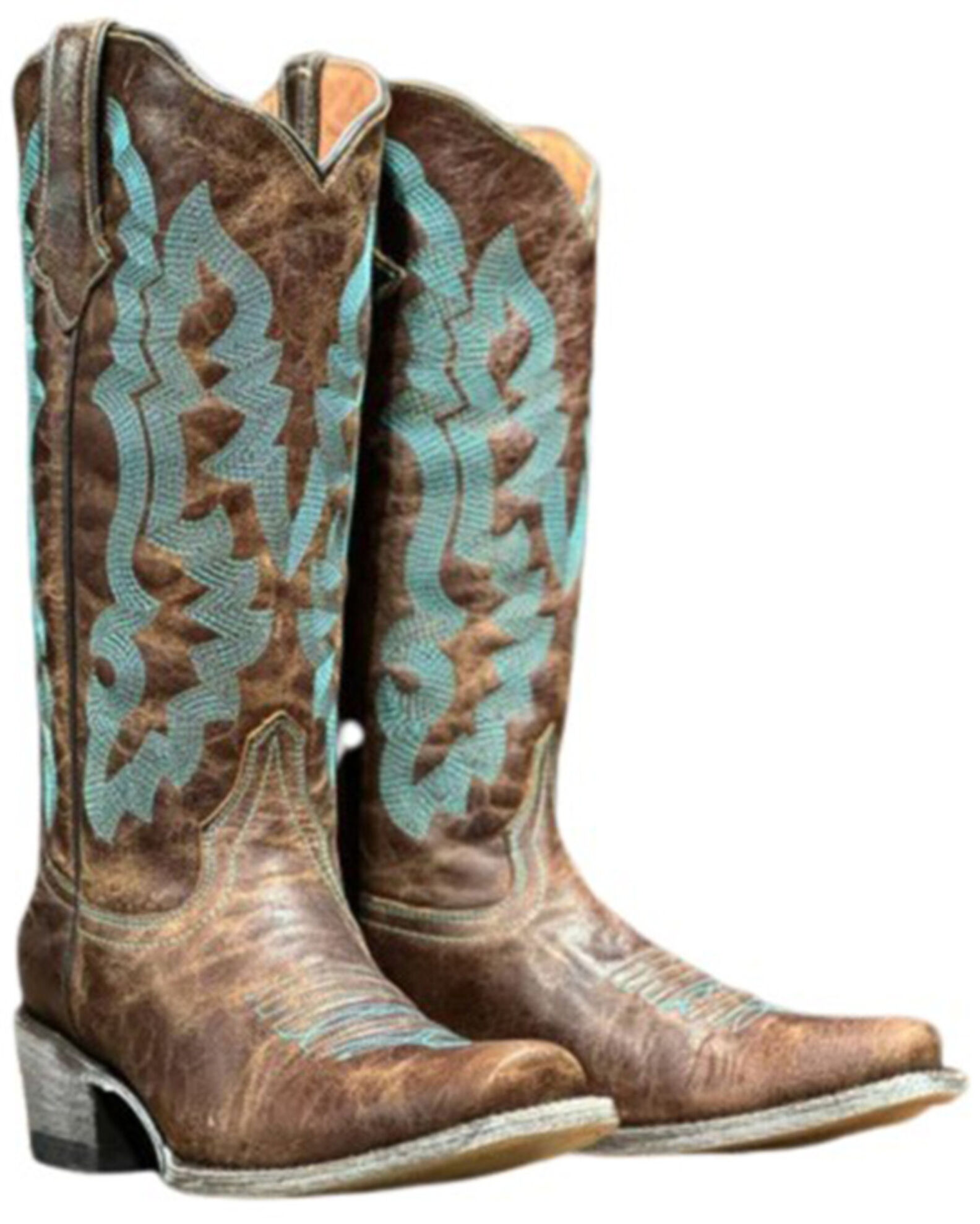 Tanner Mark Womens Mindi Western Boots Square Toe Brown