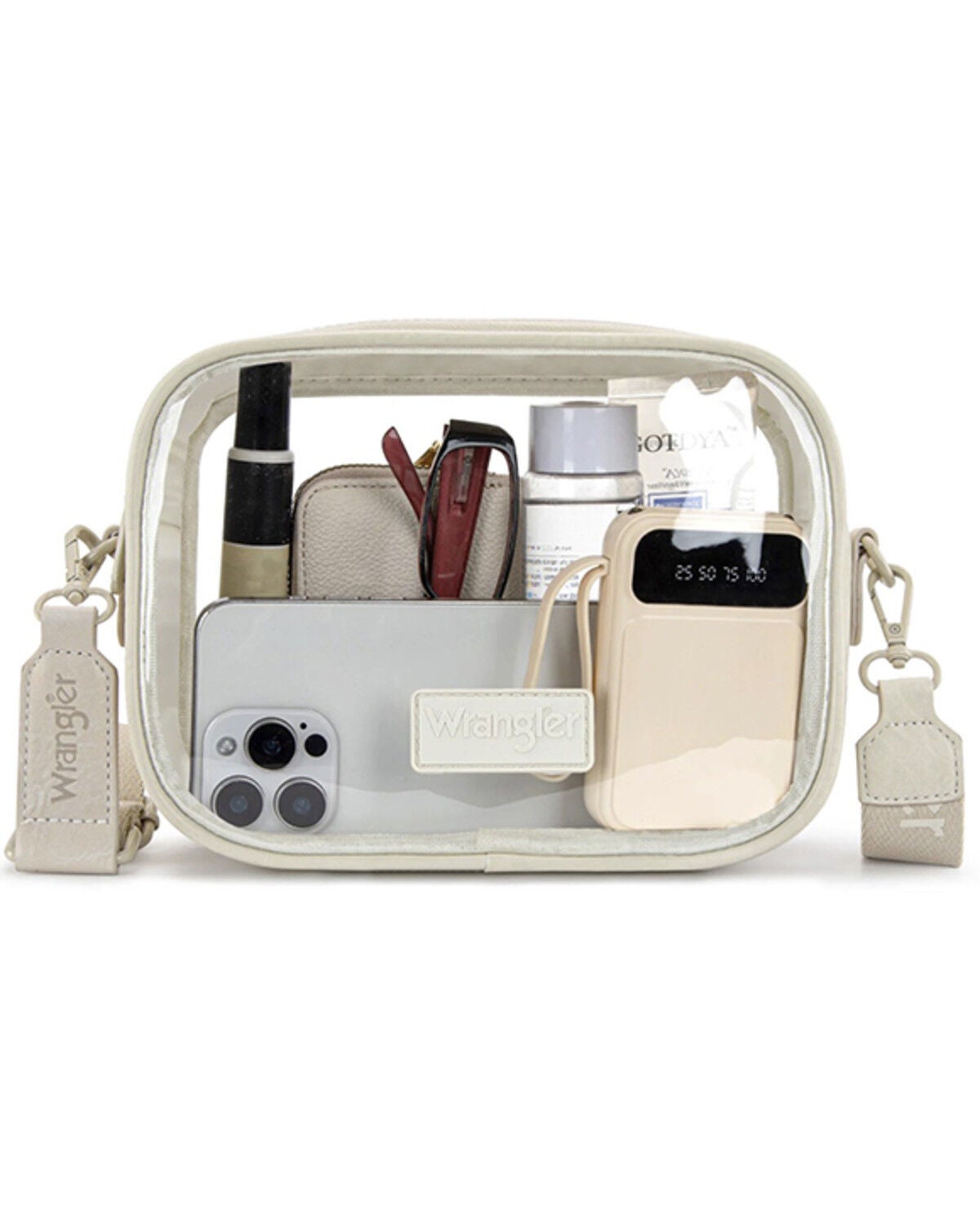 Wrangler Women's Mini Clear Crossbody Bag, Beige