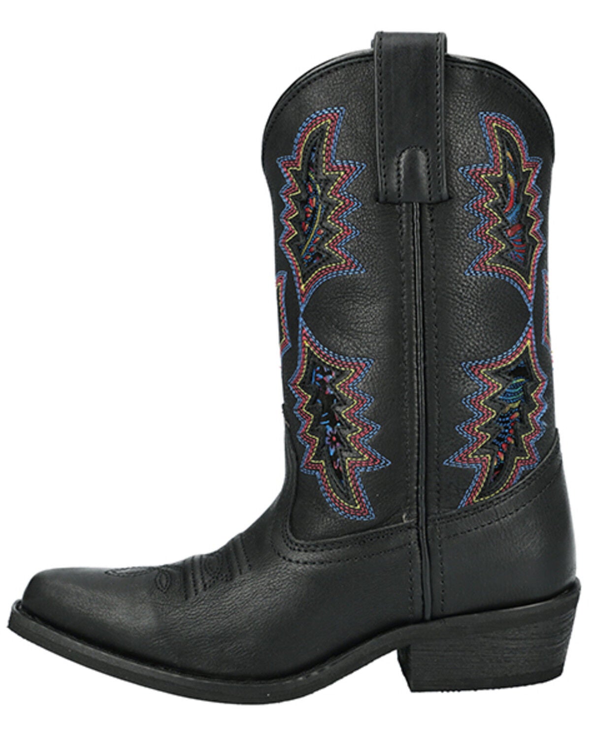 Smoky Mountain Little Girls' Sierra Western Boots - Snip Toe, Black