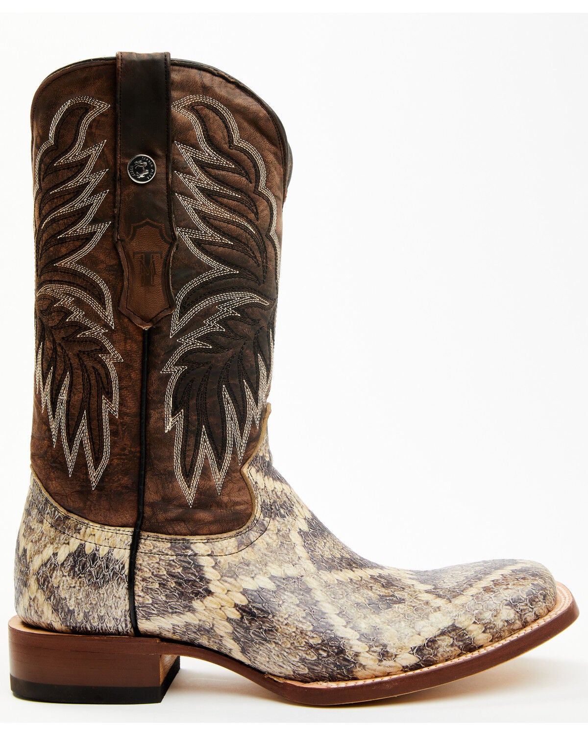 Tanner Mark Men's Rattlesnake Print Western Boots - Broad Square Toe ...