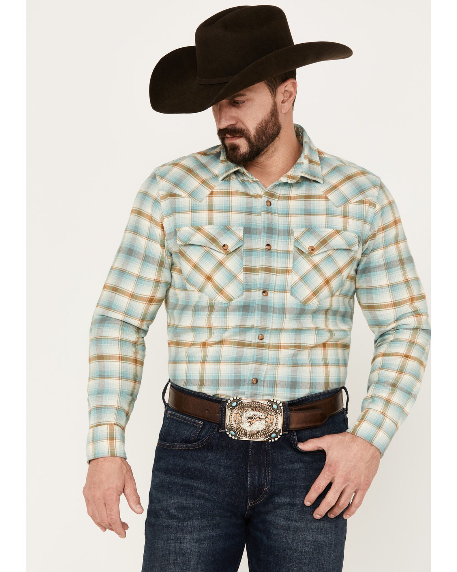 Product Name: Pendleton Men's Wyatt Plaid Long Sleeve Snap Western Shirt