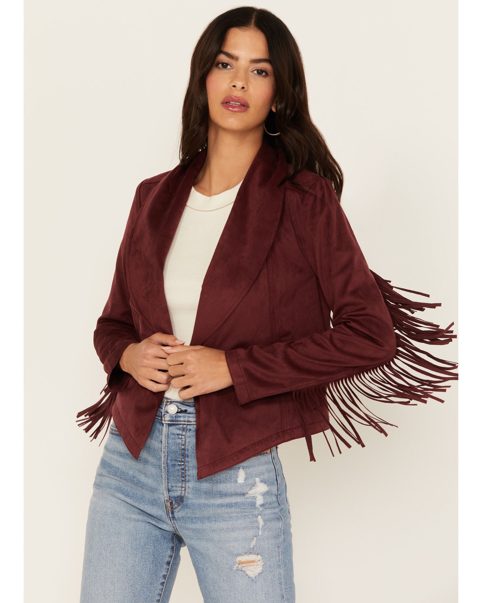 Shyanne Women's Faux Suede Fringe Jacket
