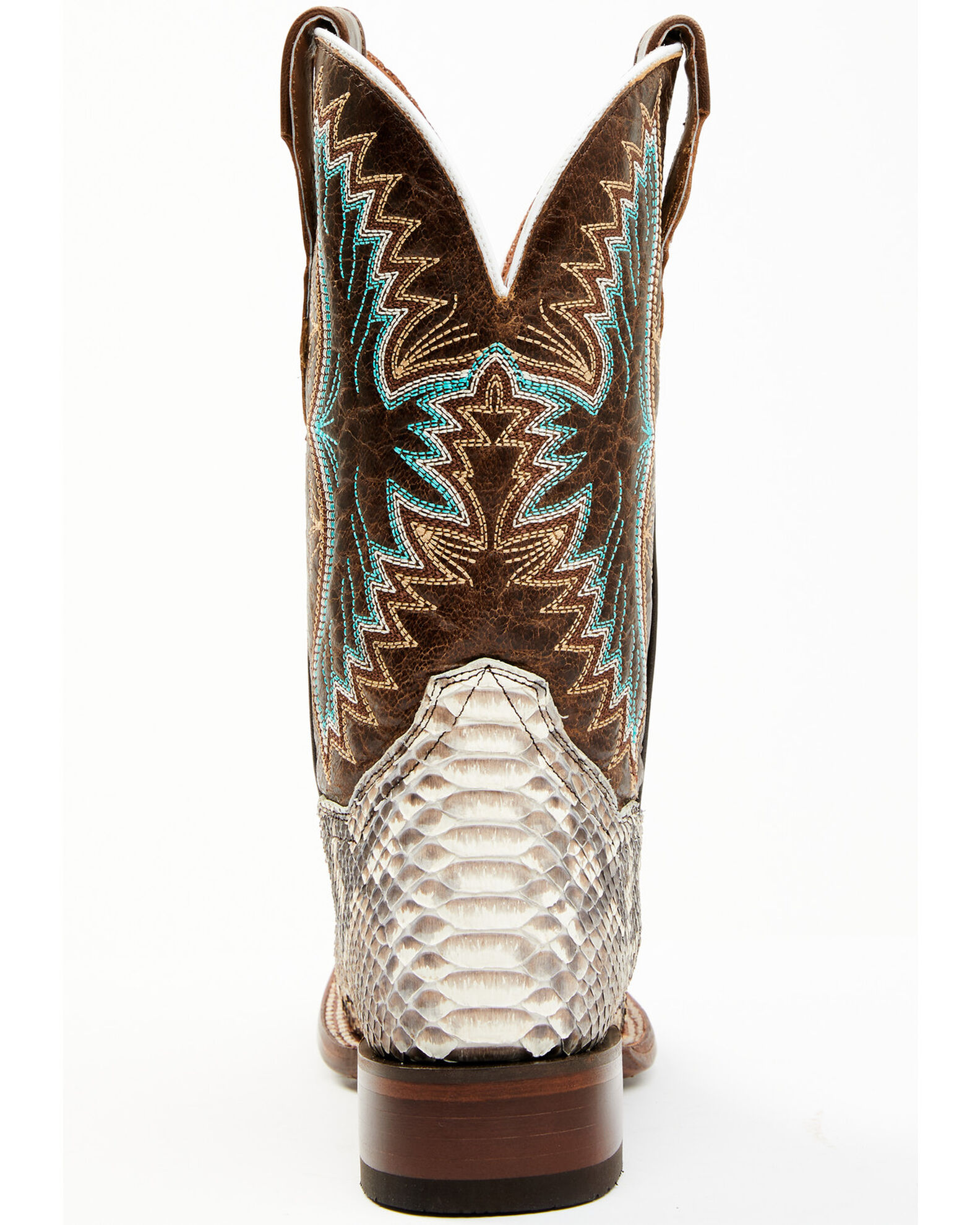 Dan Post Womens Back Cut Natural Python Exotic Western Boot Broad