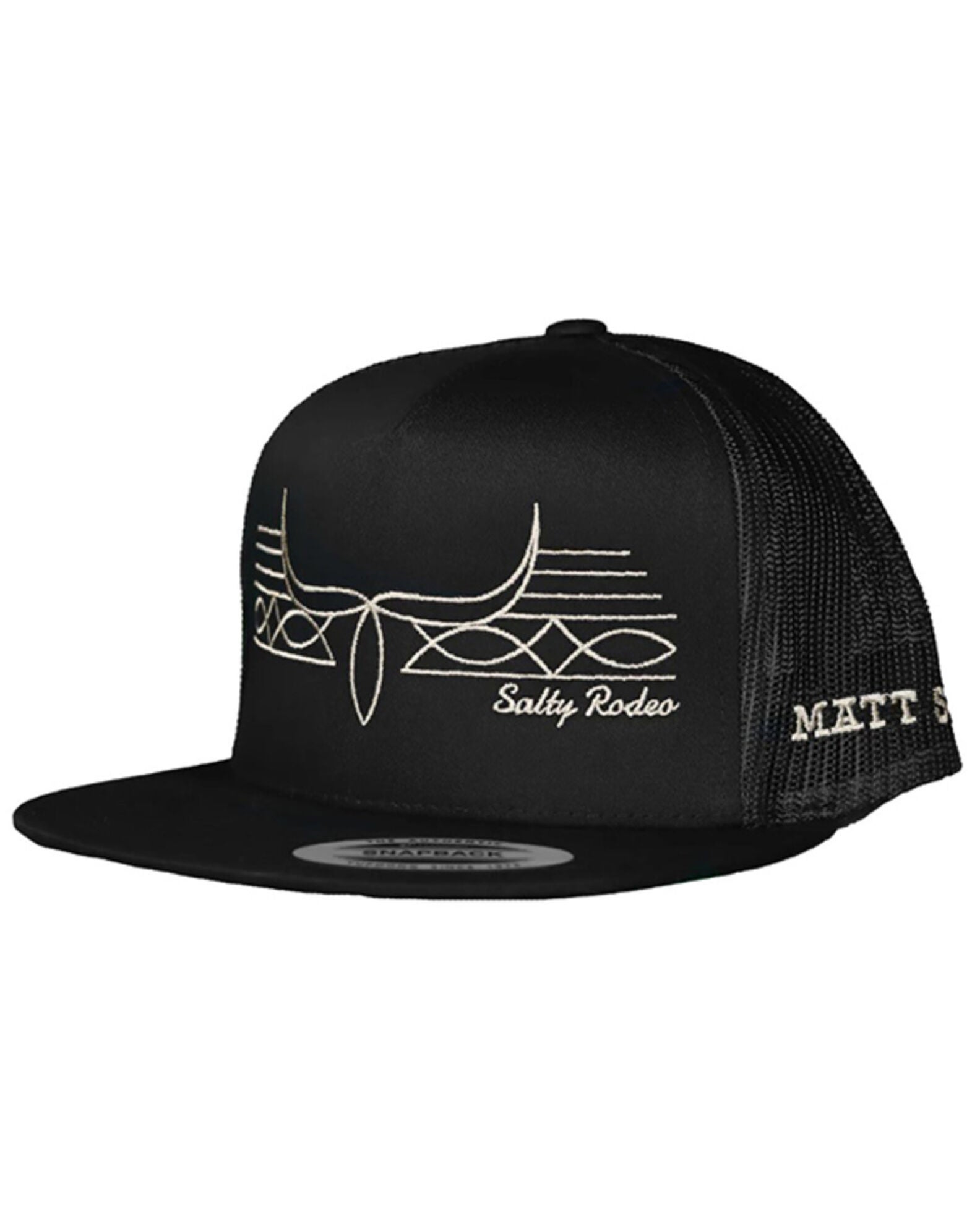 Salty Rodeo Men's Logo Embroidered Ball Cap, Black