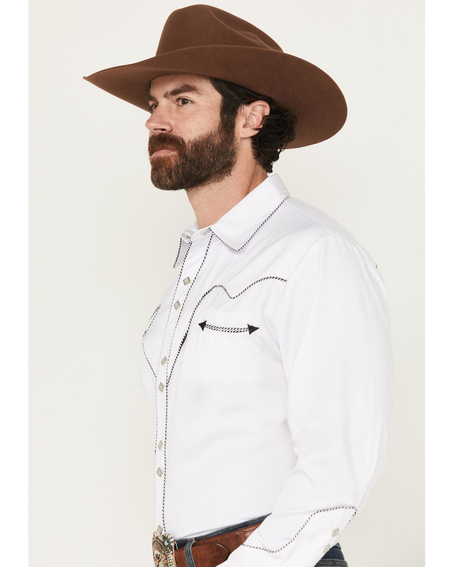 Scully White Retro Western Shirt, White