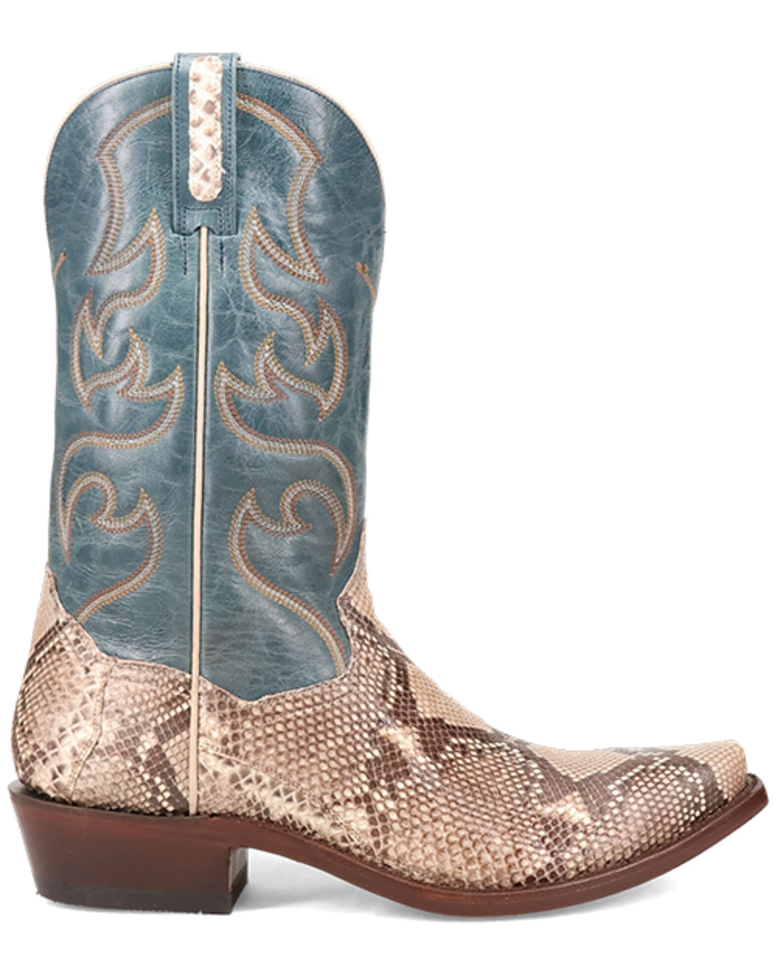 Dan Post Mens Exotic Python Western Boots Snip Toe Natural
