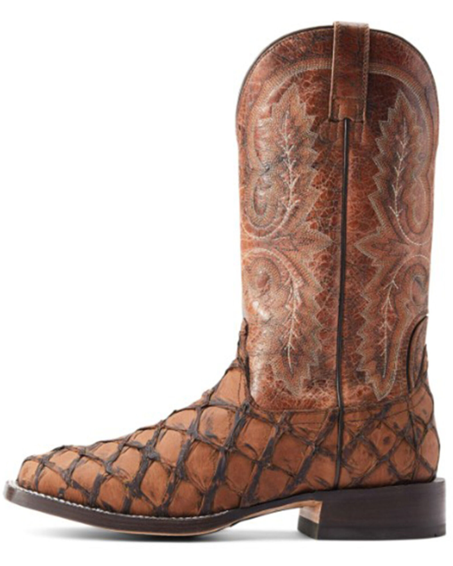 Ariat Mens Deep Water Exotic Pirarucu Western Boots Broad Square Toe