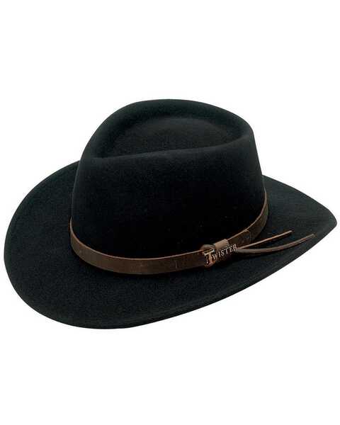 Twister Durango Crushable Felt Hat, Black, hi-res Twister Durango Crushable Felt Hat, Black, hi-res