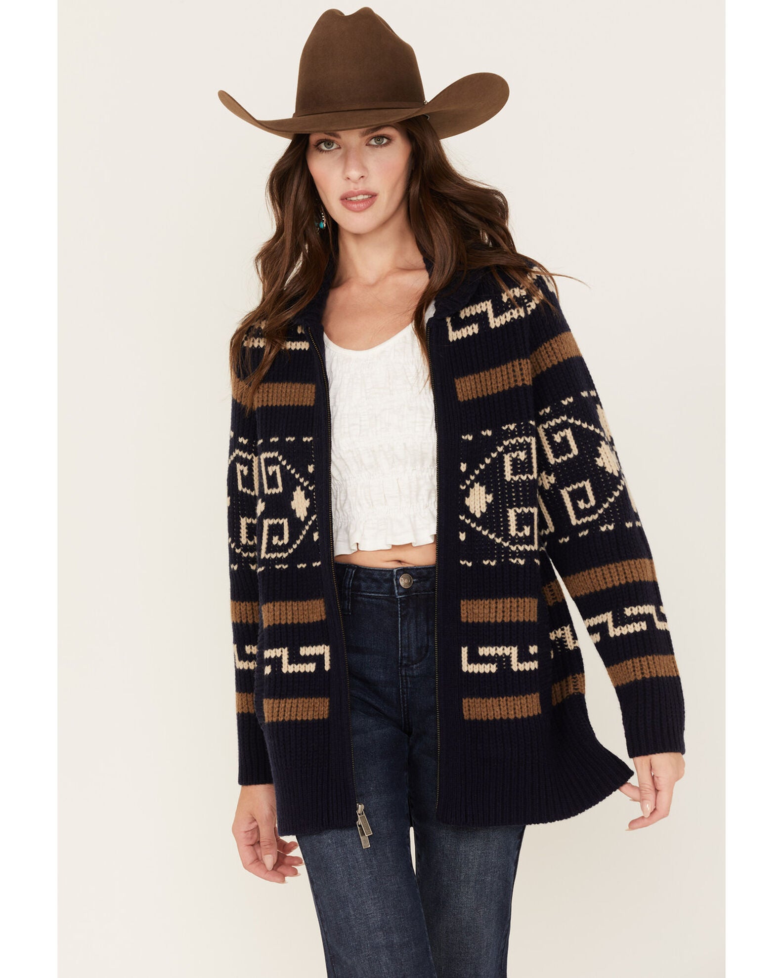 Pendleton Women's Westerley Mixed Print Long Cardigan Sweater