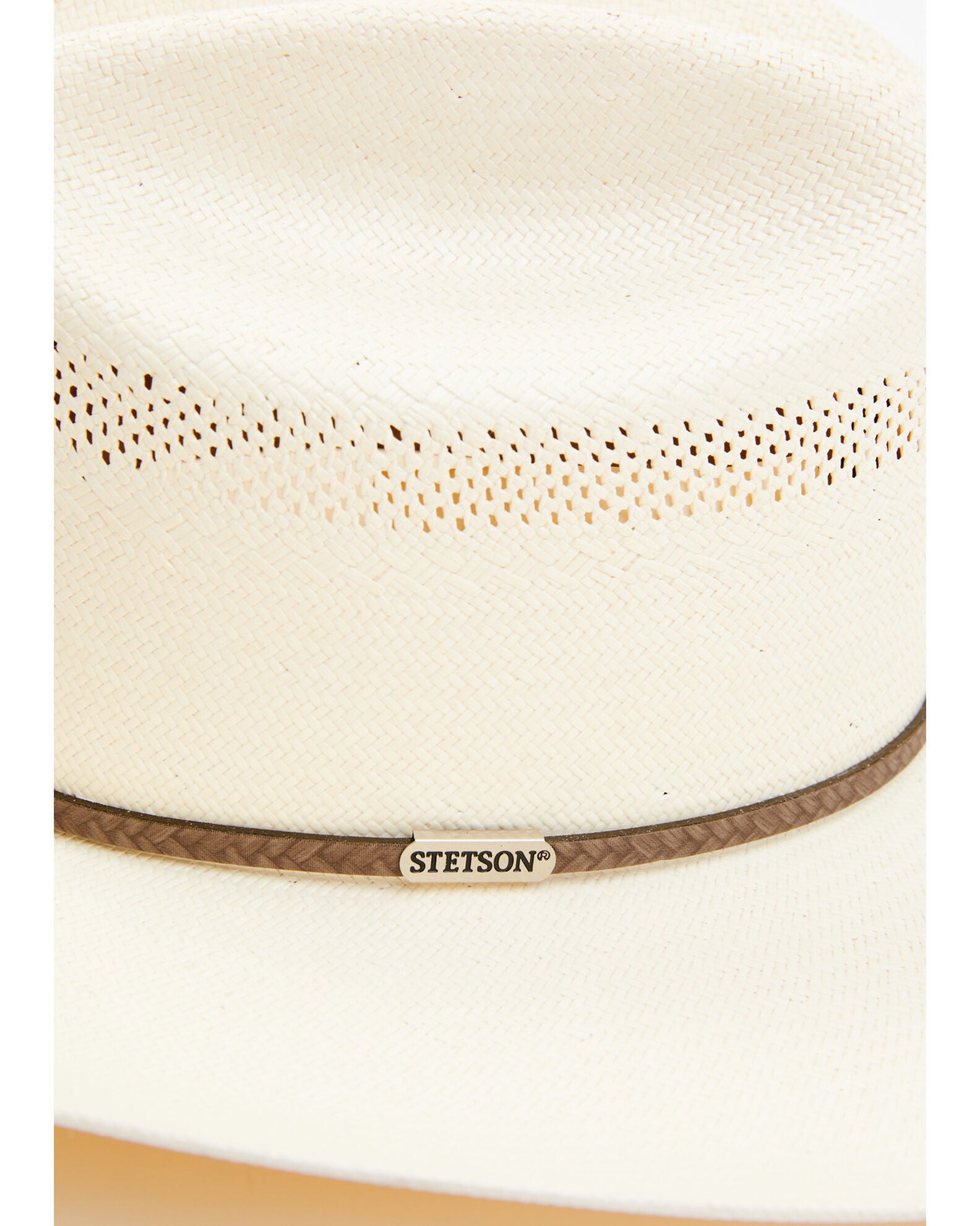 Stetson Plait 10X Straw Cowboy Hat, Natural