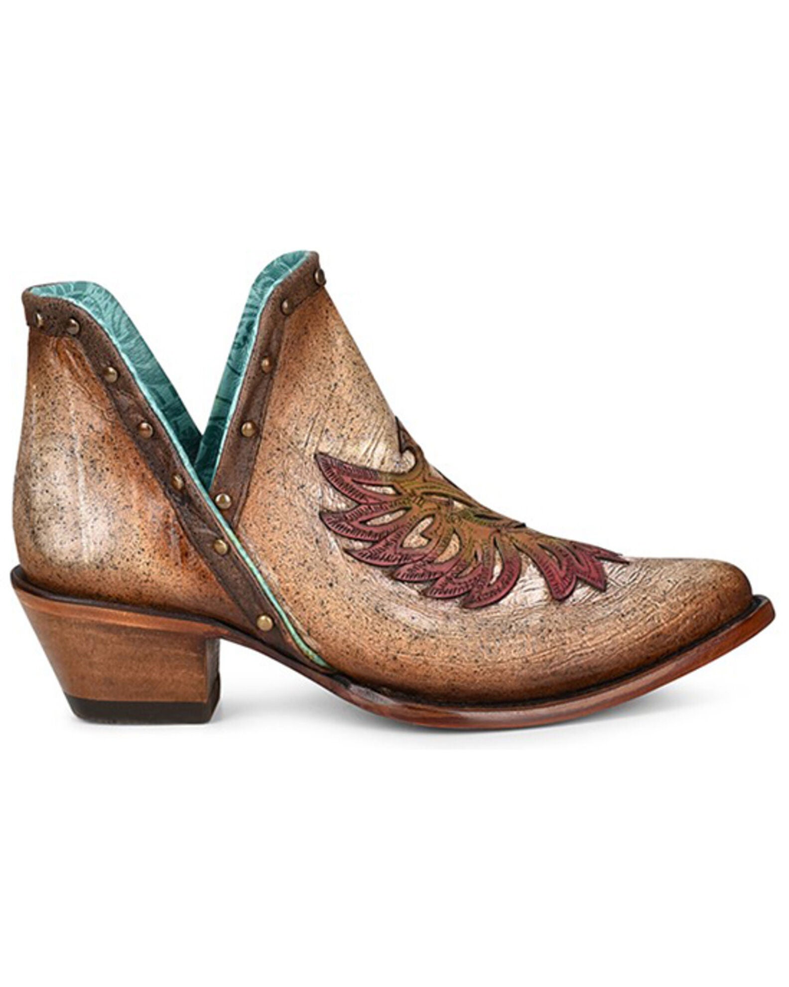 Product Name: Corral Women's Tan Overlay & Studs Fashion Booties ...